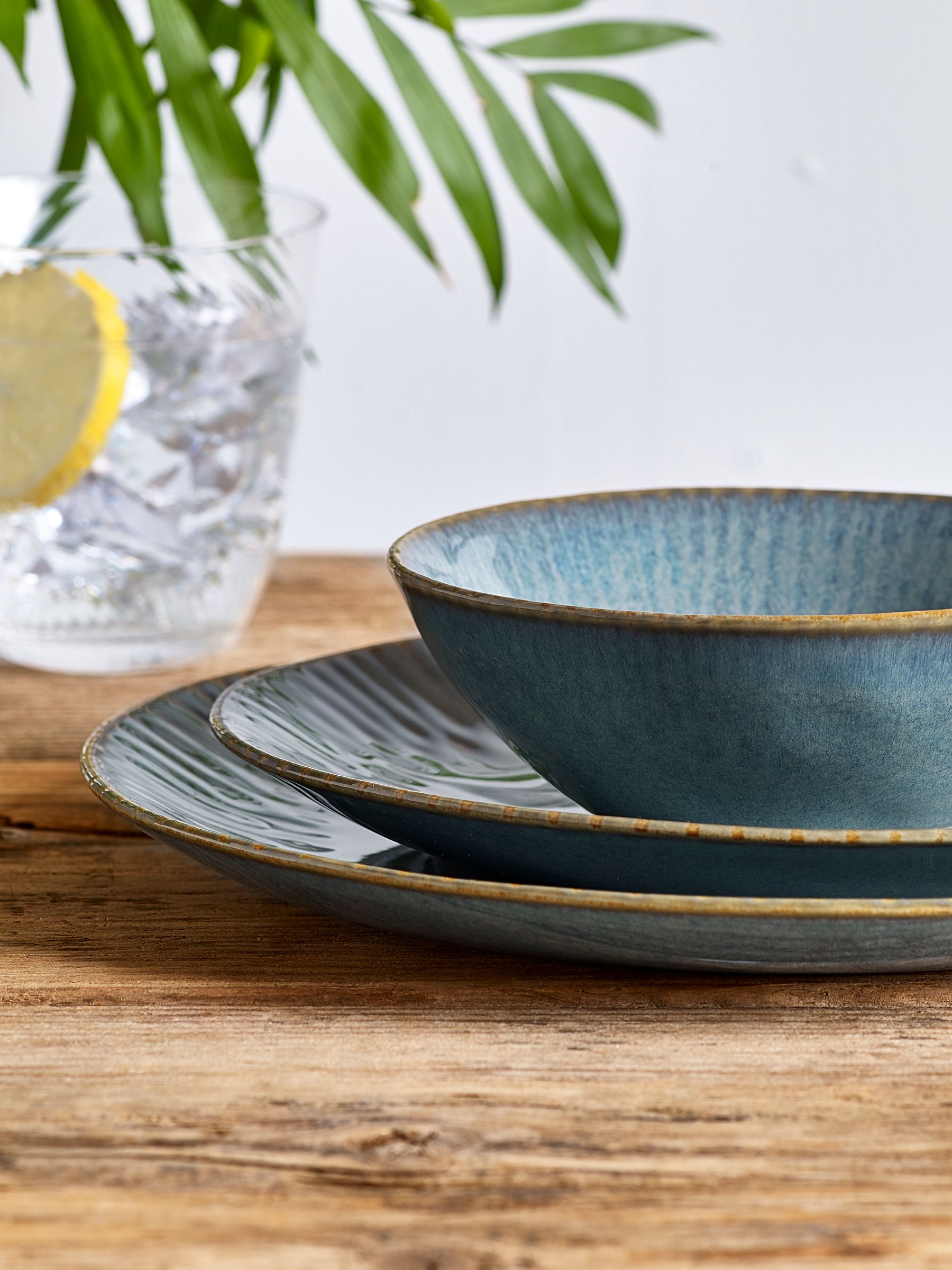 Buy 12 Piece Teal Blue Collins Dinner Set from the Next UK online shop