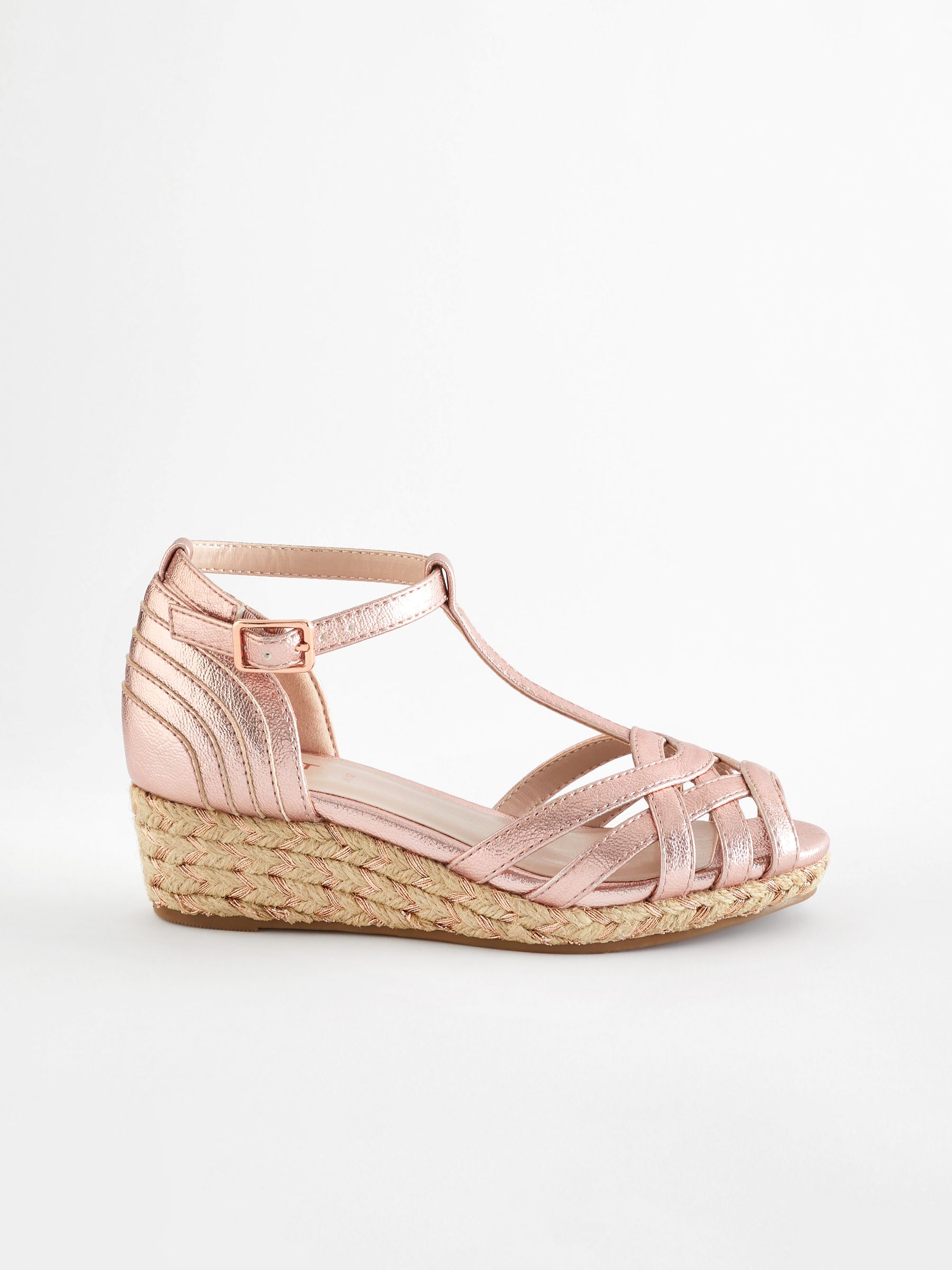 Buy Rose Gold Heeled Wedge Sandals from the Next UK online shop