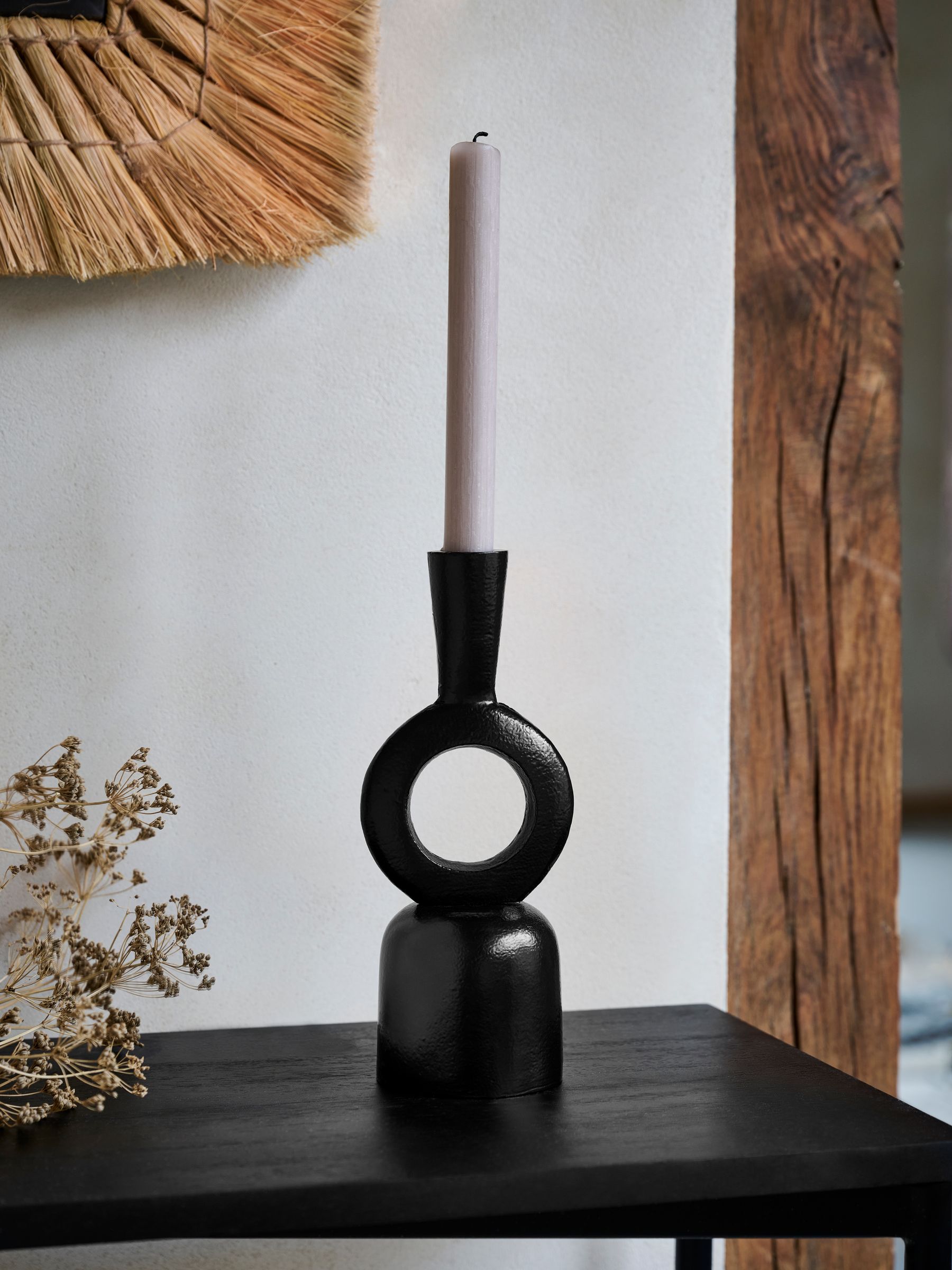 Buy French Connection Black Rustic Taper Candle Holder Candle Holder ...