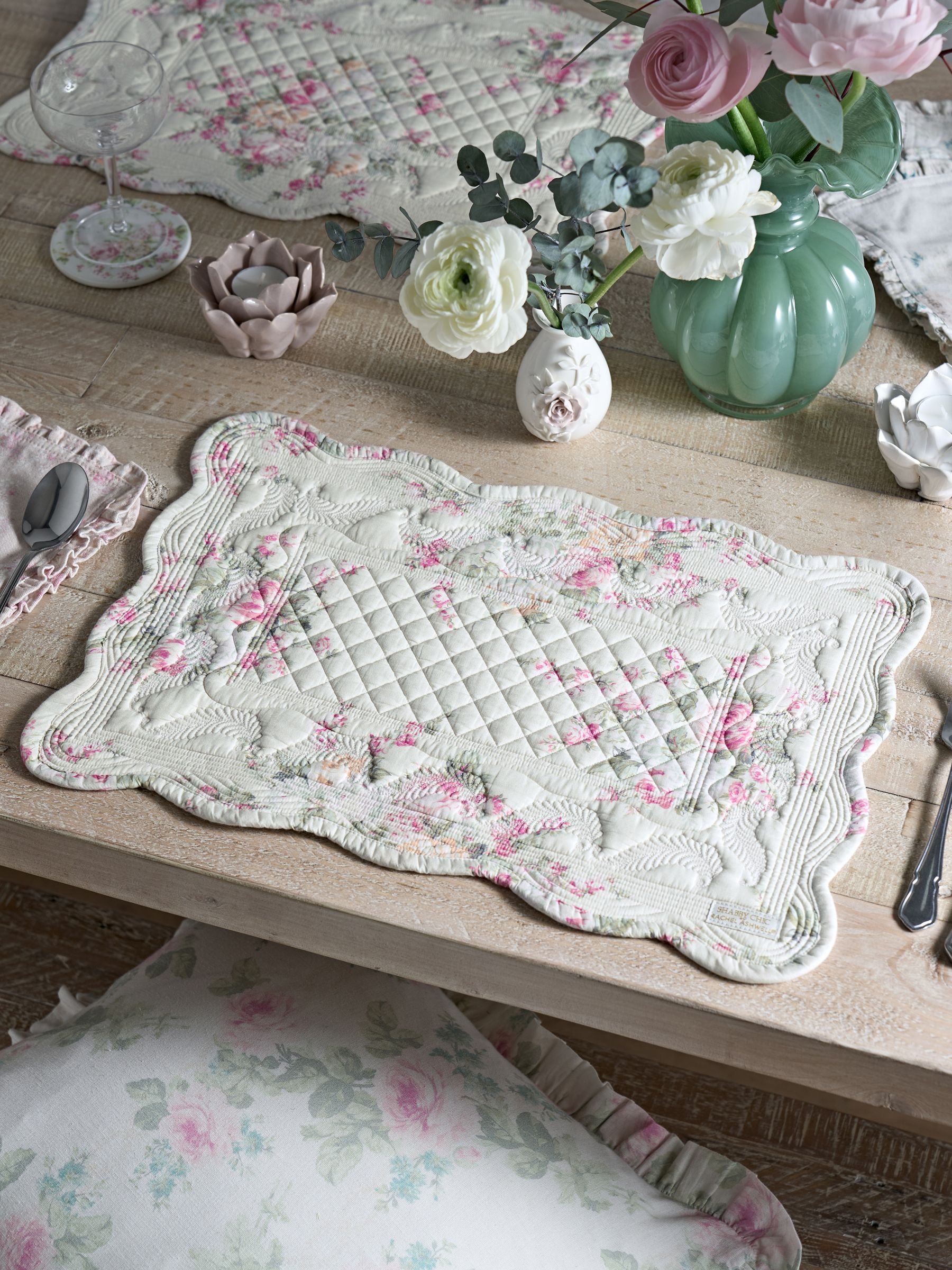 Buy Shabby Chic by Rachel Ashwell® Set of 2 Pink & Blue Floral Quilted ...