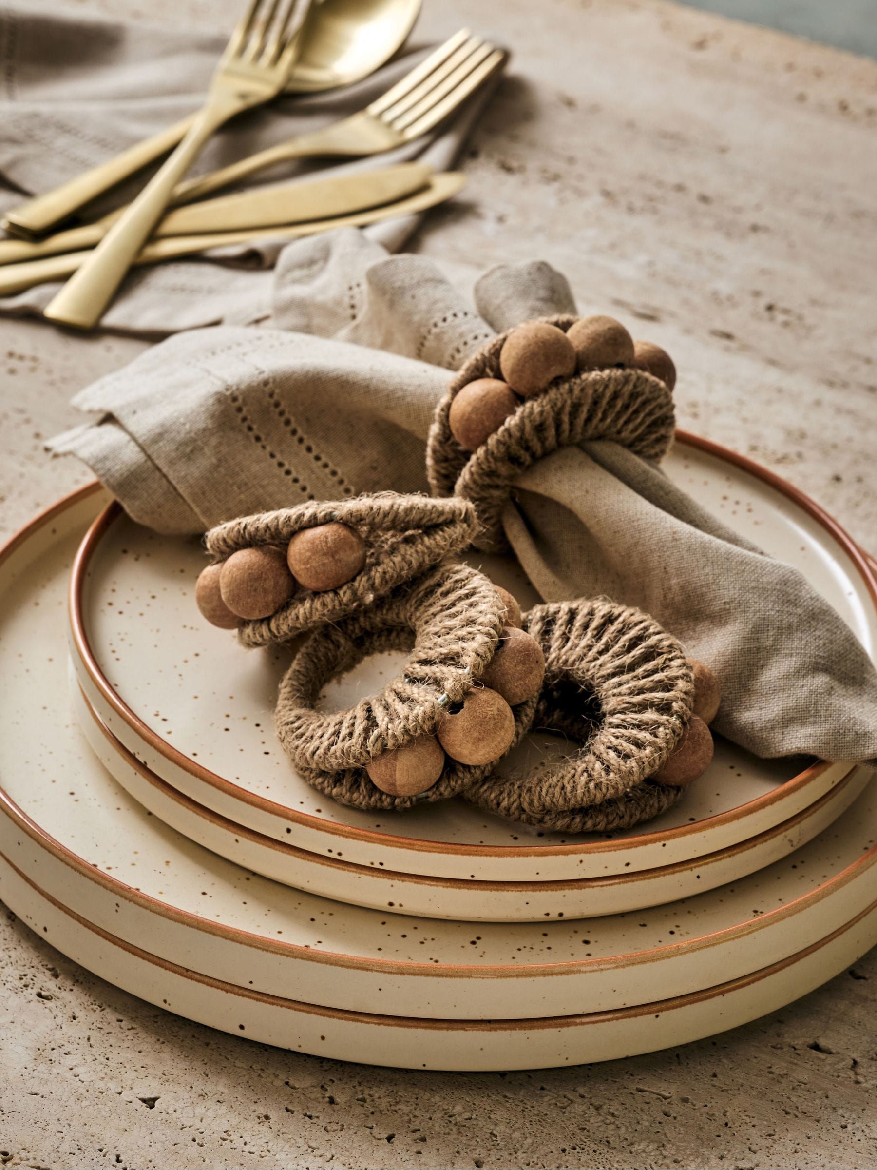 Buy French Connection Natural Watamu Set of 4 Napkin Rings from the Next UK online shop