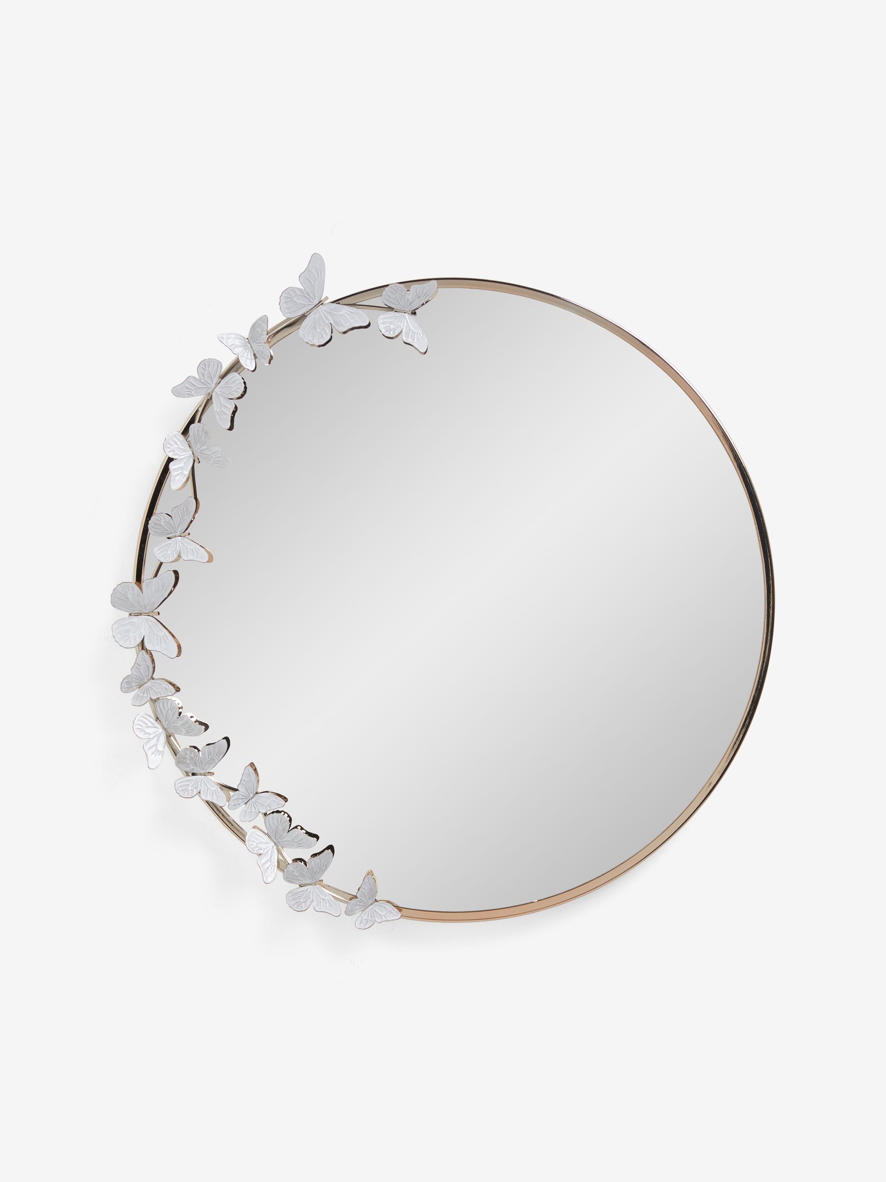 Buy Champagne Gold Round Butterfly Wall Mirror from Next Australia