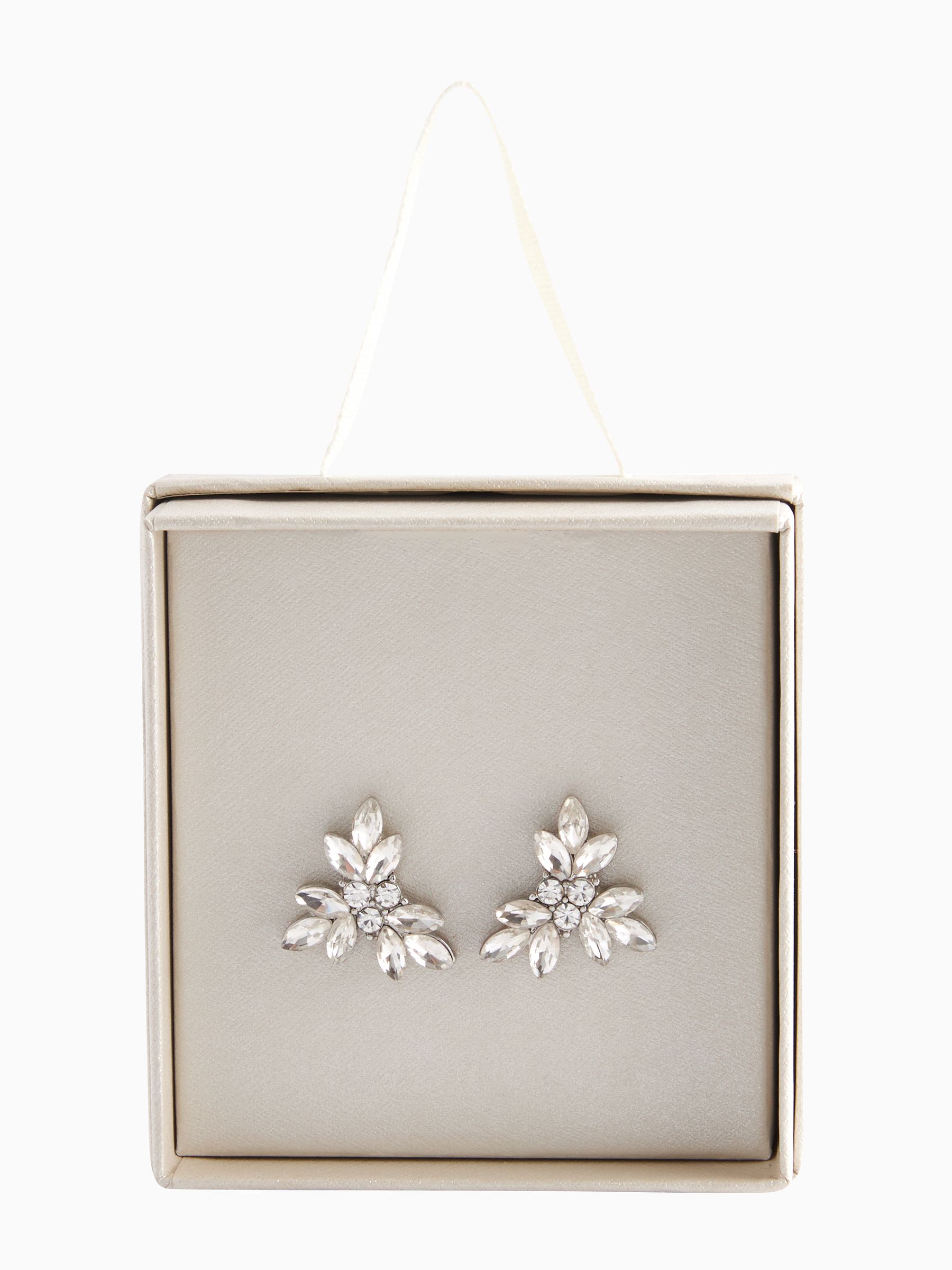 Buy Silver Tone Bridal Sparkle Leaf Earrings from the Next UK online shop