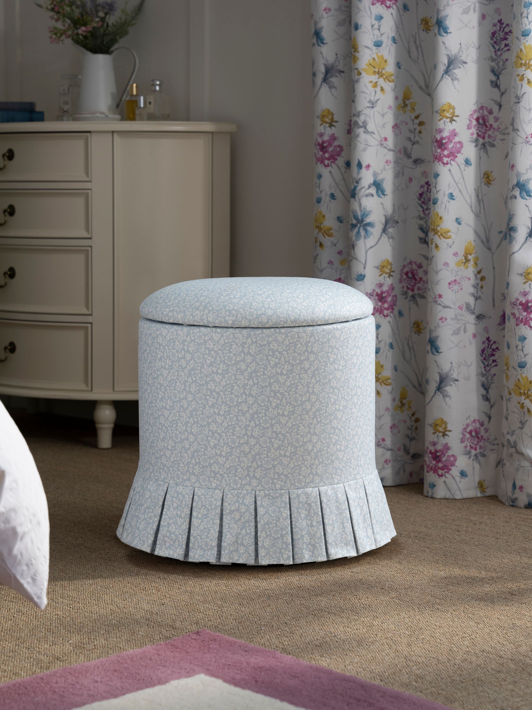 Buy Laura Ashley Sweet Allysum Pale Seaspray Blue Fifield Stool from the Next UK online shop