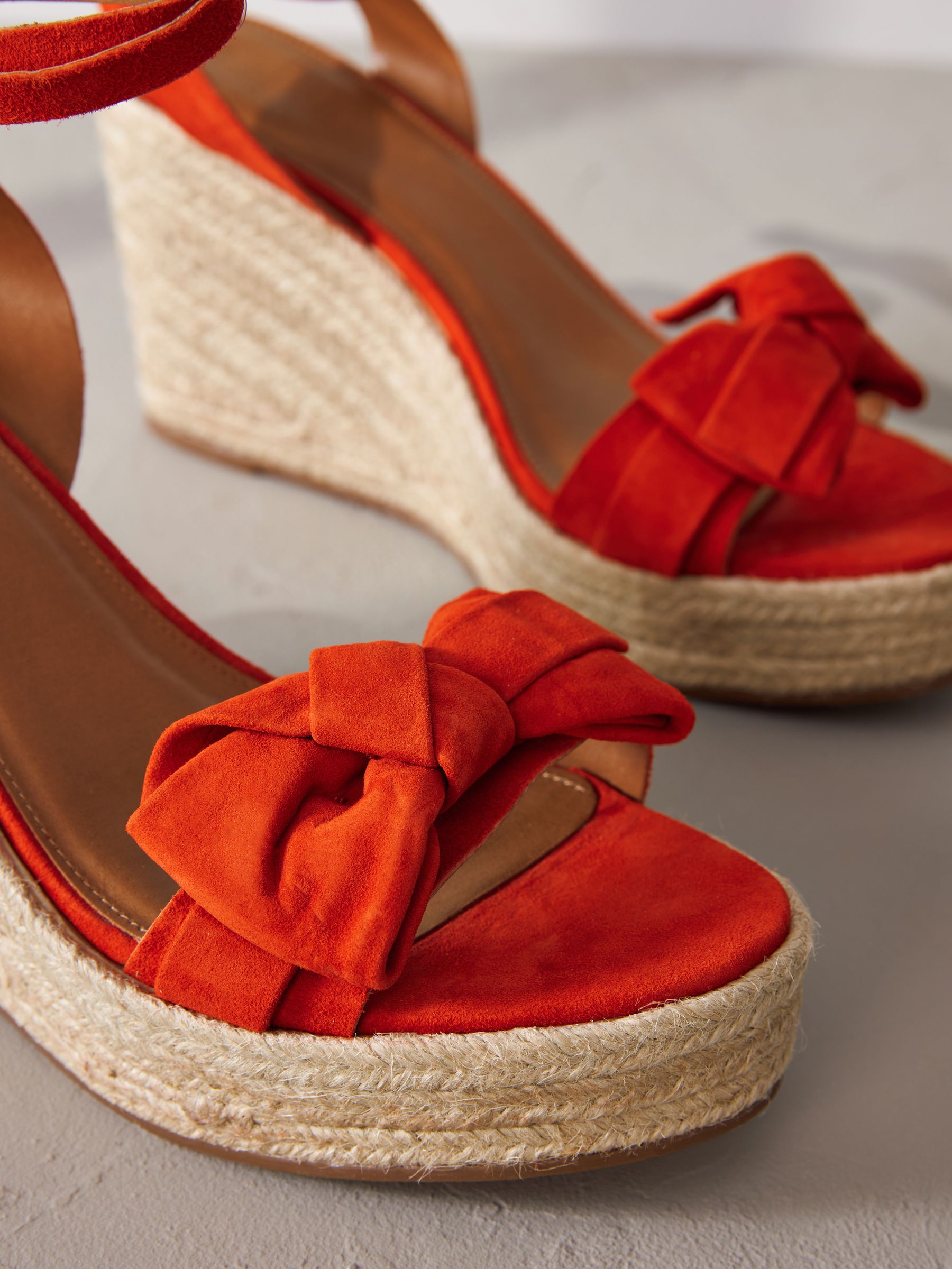 Buy Orange Signature Leather Bow Wedges from the Next UK online shop
