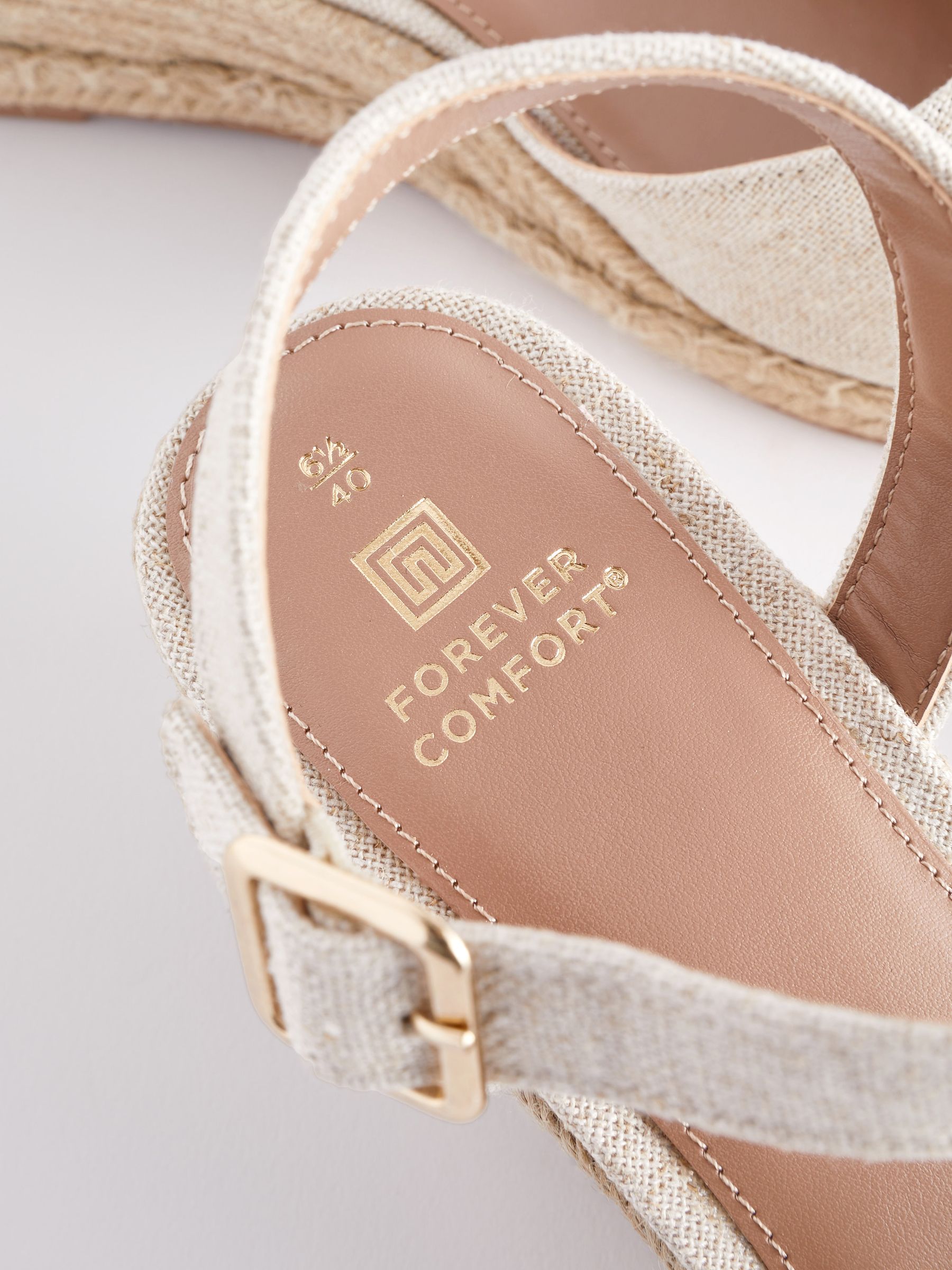 Buy Neutral Standard/Wide Fit Toe Cap Closed Toe Wedges from Next ...