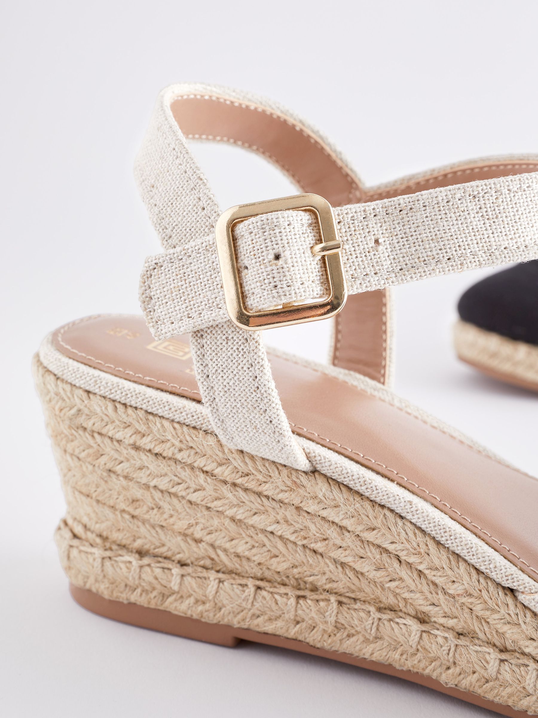 Buy Neutral Standard/Wide Fit Toe Cap Closed Toe Wedges from the Next ...