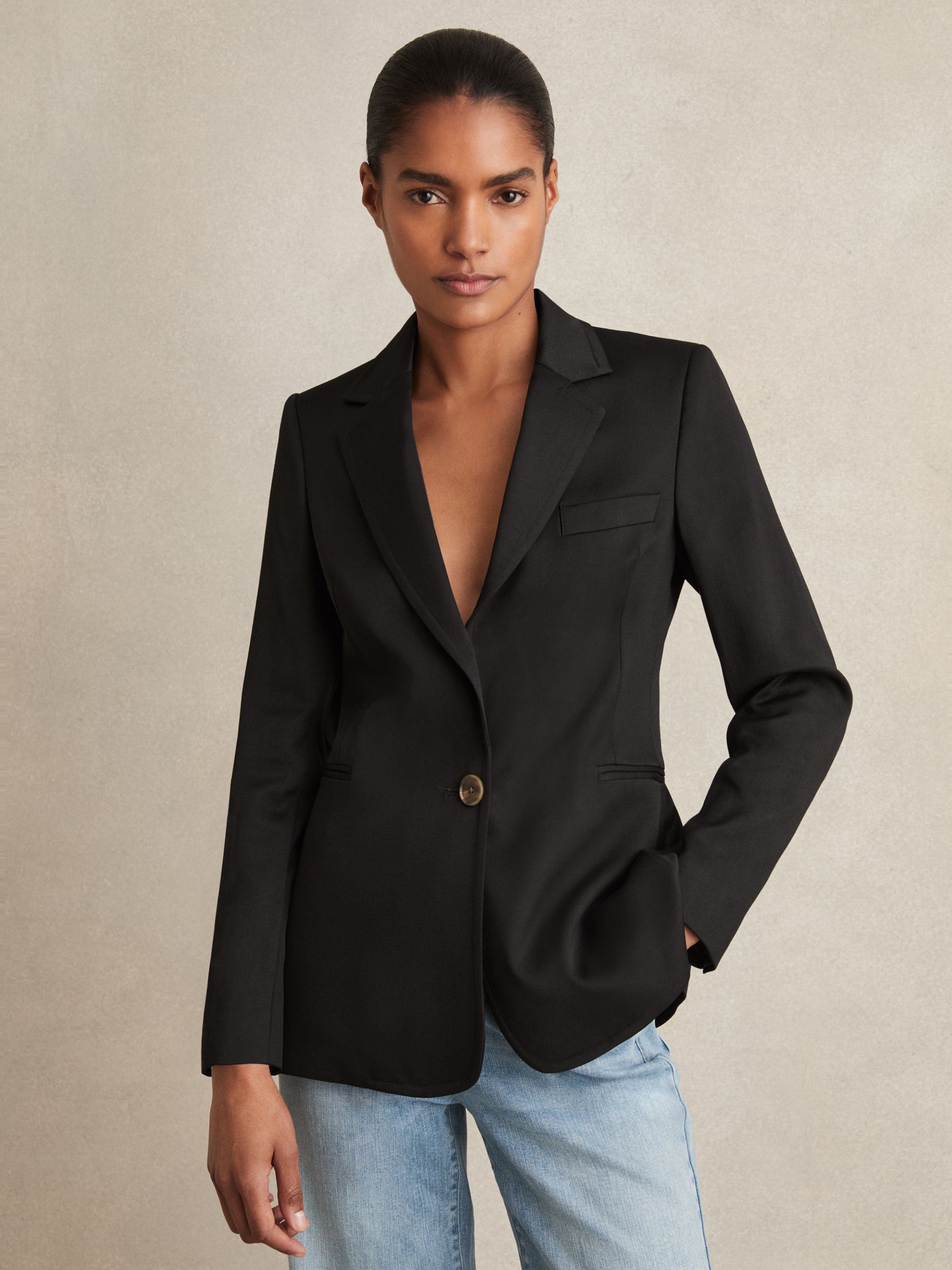 Buy Reiss Black Oe Amber Single-Breasted Suit Jacket from the Next UK ...