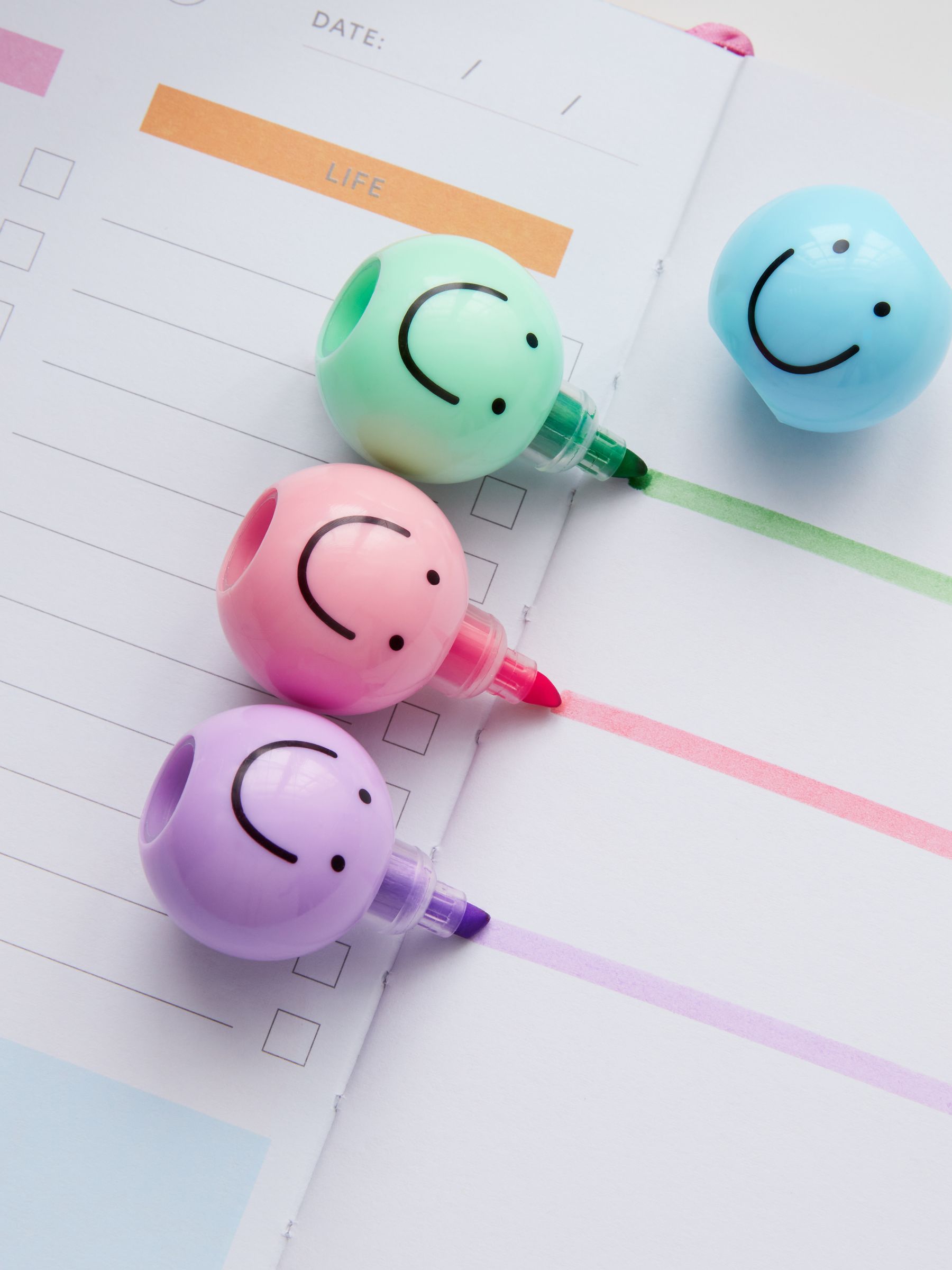 Buy Rainbow Smiley Faces Stacking Highlighter Pens from the Next UK ...