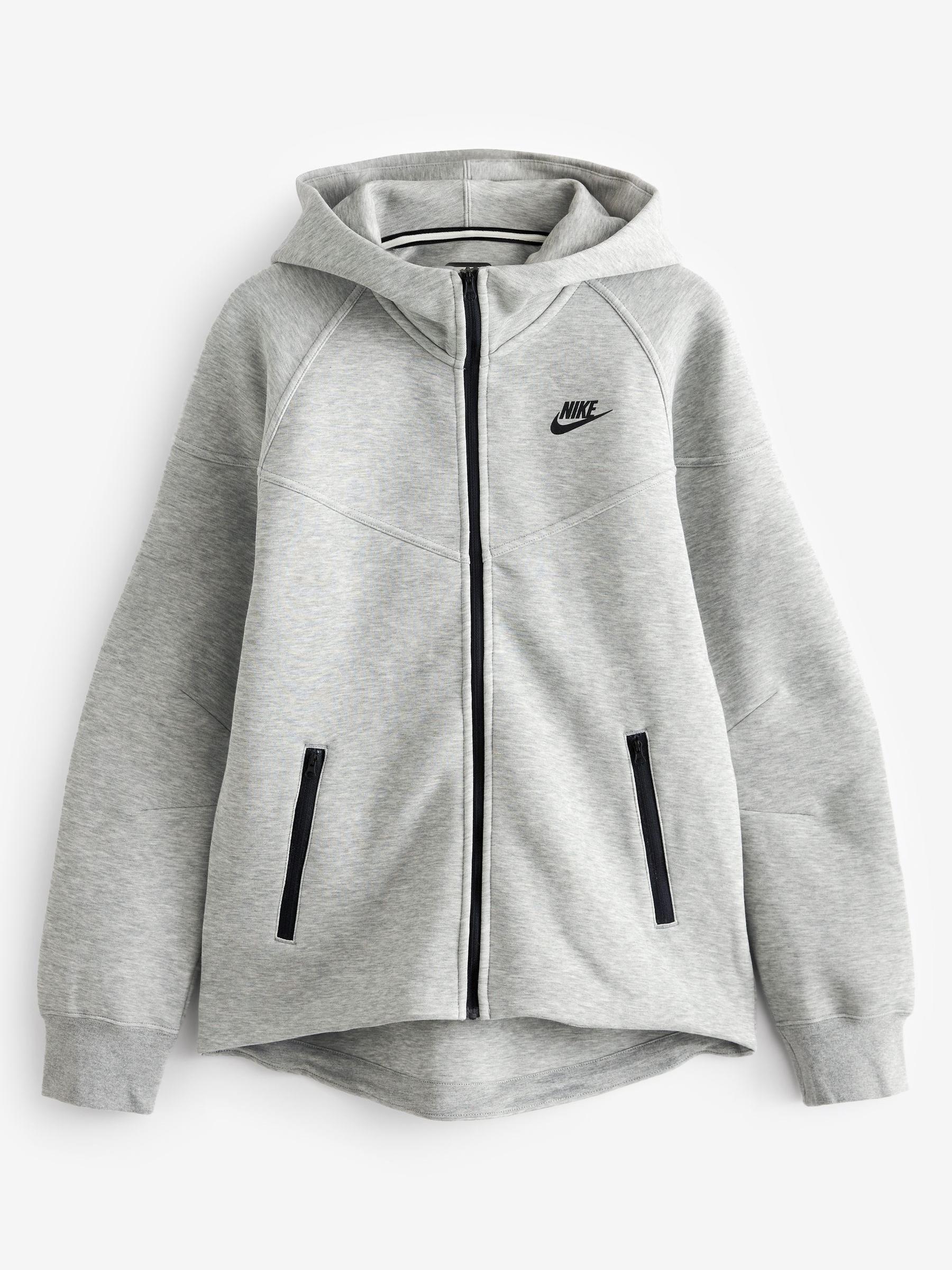 Buy Nike Dark Grey Heather Sportswear Tech Fleece Windrunner Full-Zip ...