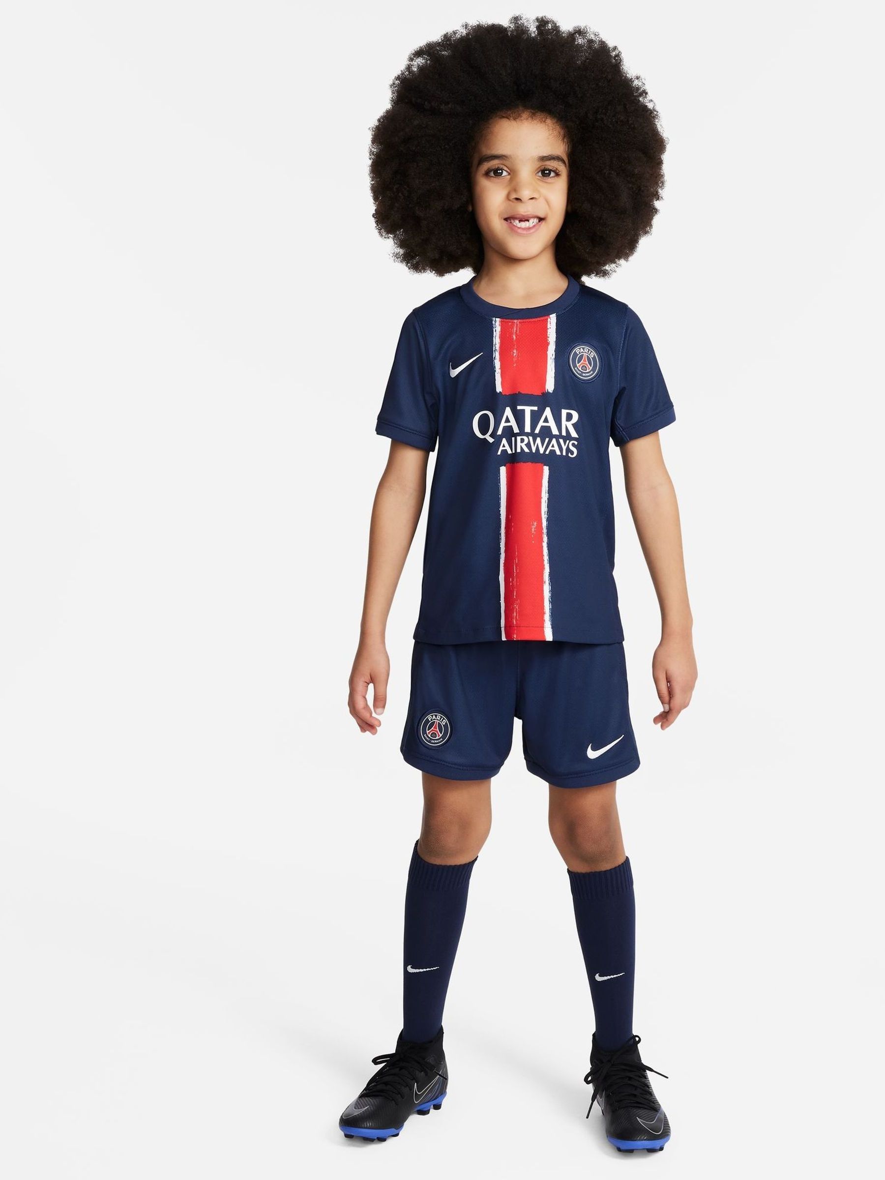 Buy Nike Blue Jr. PSG Home Stadium 3 Piece Football Kit from the Next ...