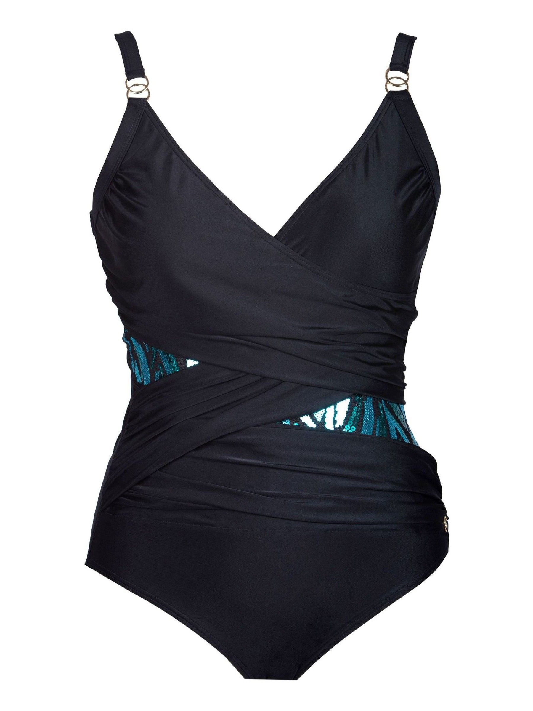 Buy Seaspray Jade Sequin Draped Swimsuit from the Next UK online shop