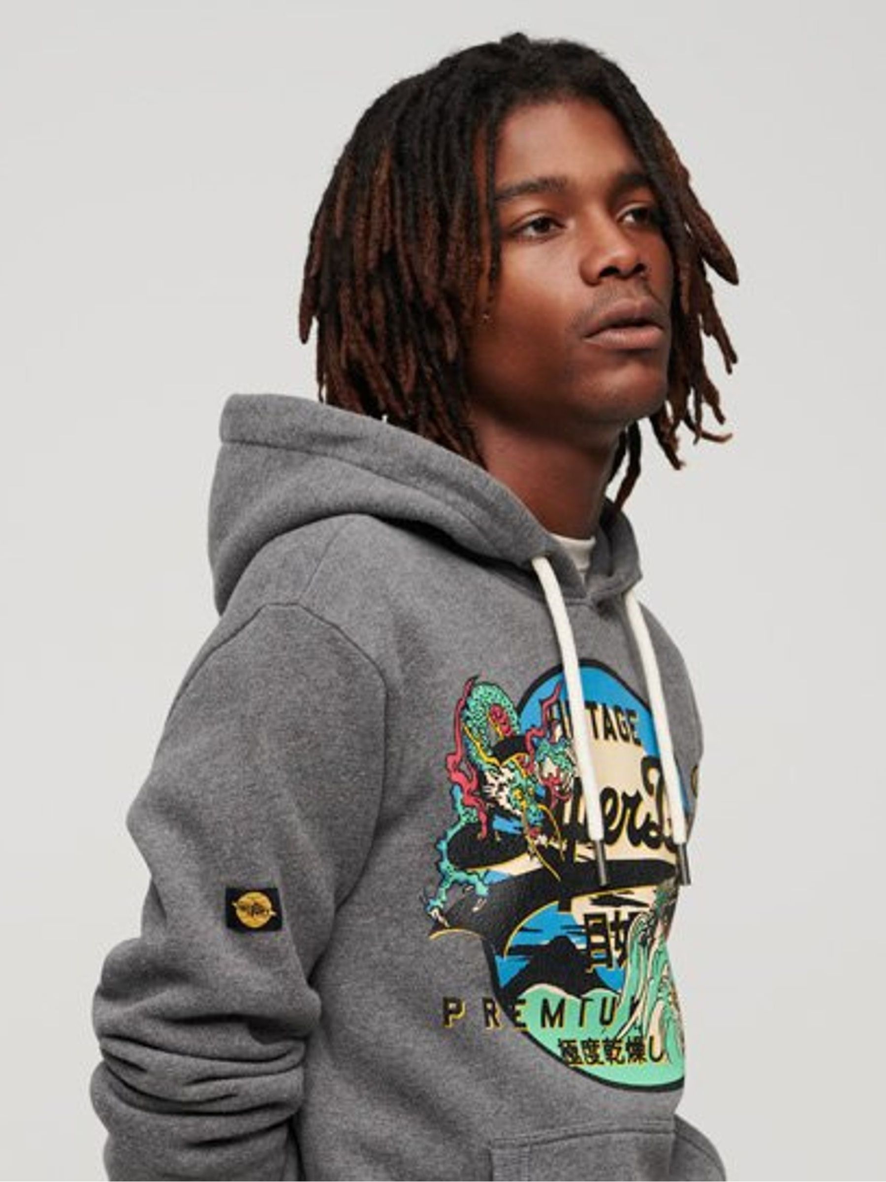 Buy Superdry Grey Japanese Vintage Logo Graphic Hoodie from the Next UK ...