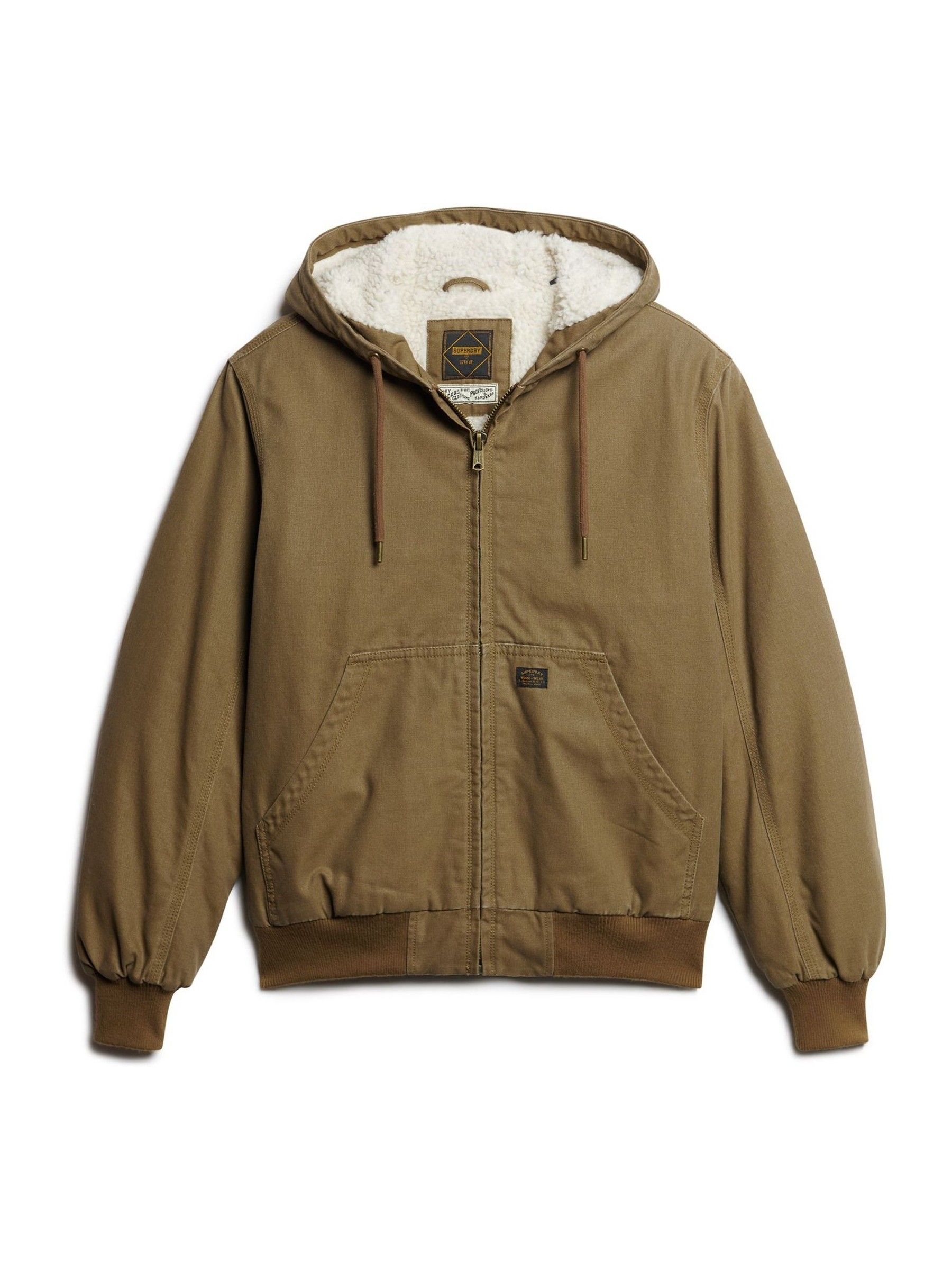 Buy Superdry Brown Vintage Workwear Hooded Bomber Jacket from the Next ...