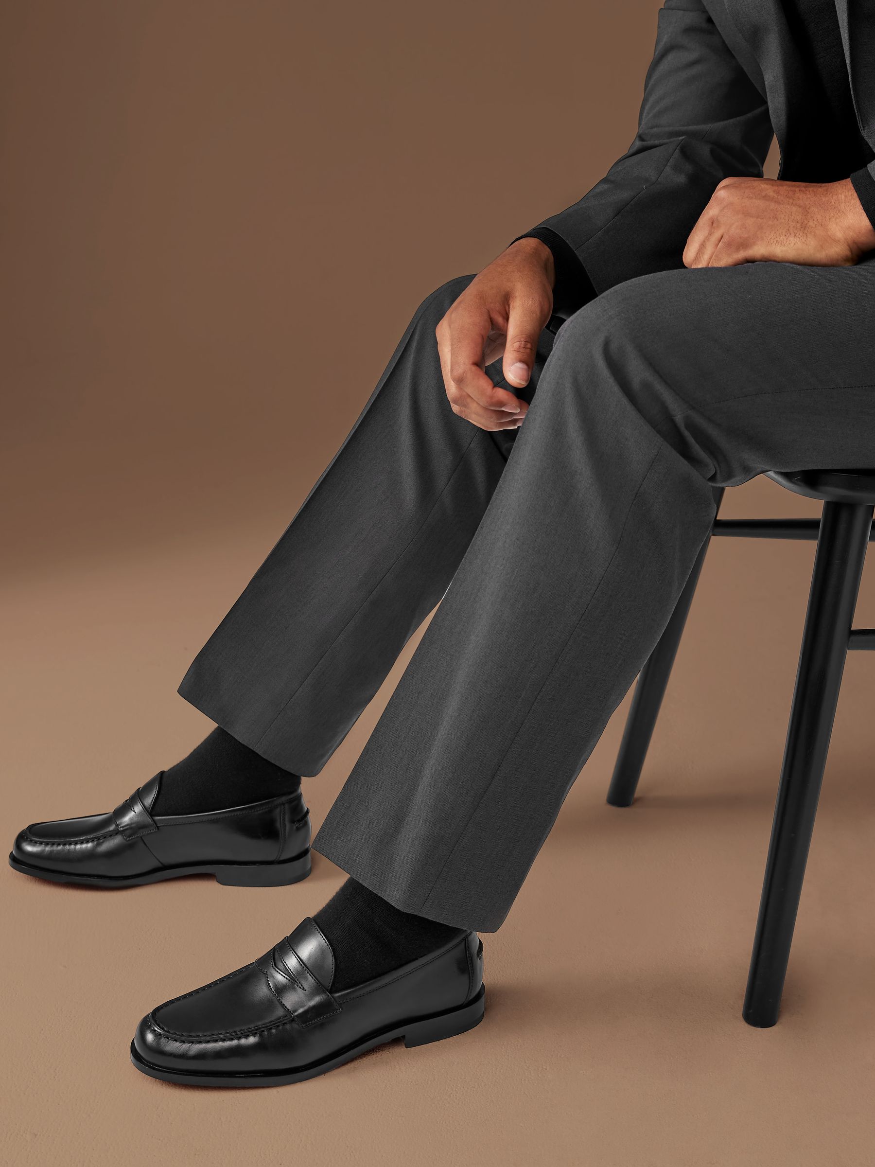 Buy Black Signature Italian Leather Penny Loafers from the Next UK ...