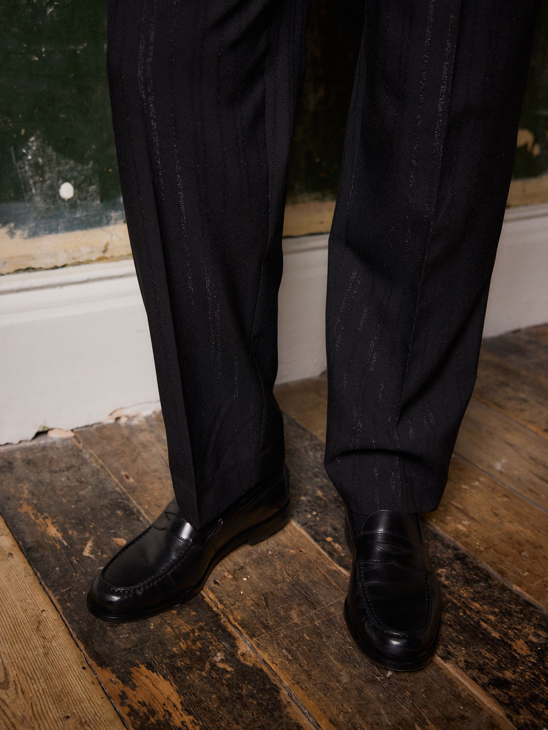 Buy Black Signature Italian Leather Penny Loafers from the Next UK ...
