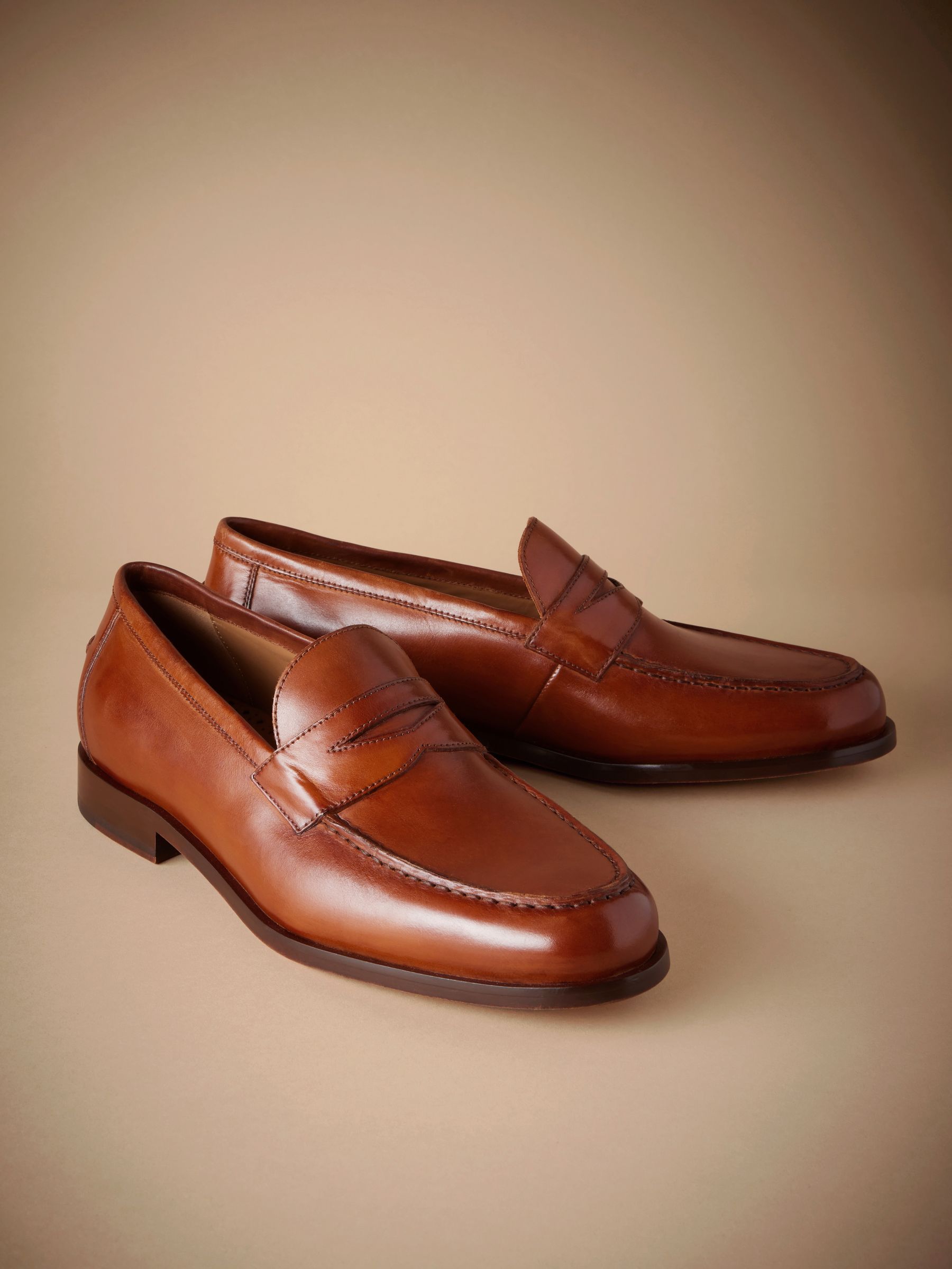 Buy Tan Brown Signature Italian Leather Penny Loafers from Next Australia