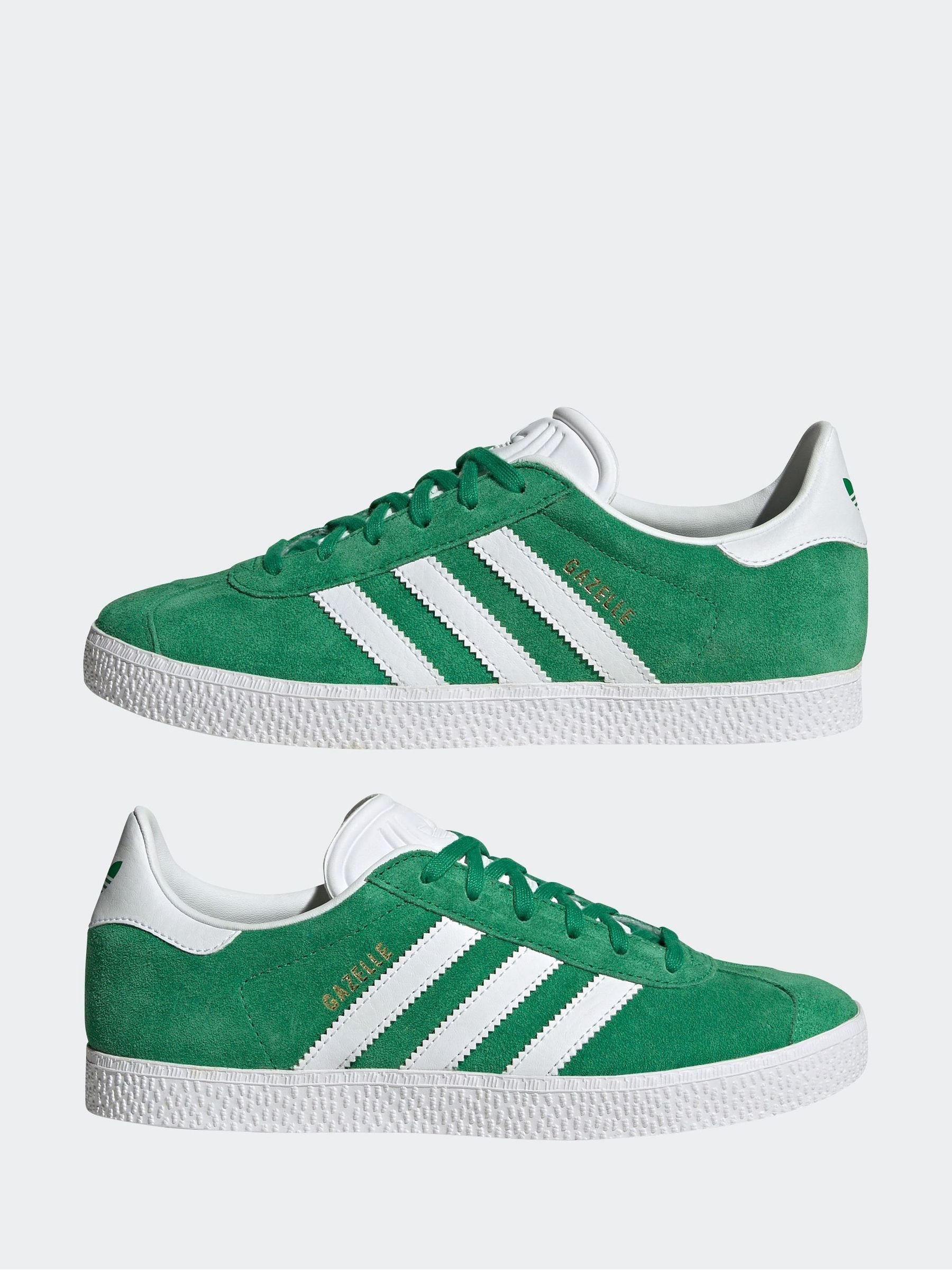 Buy adidas Originals Green/White Junior Gazelle Trainers from Next Ireland