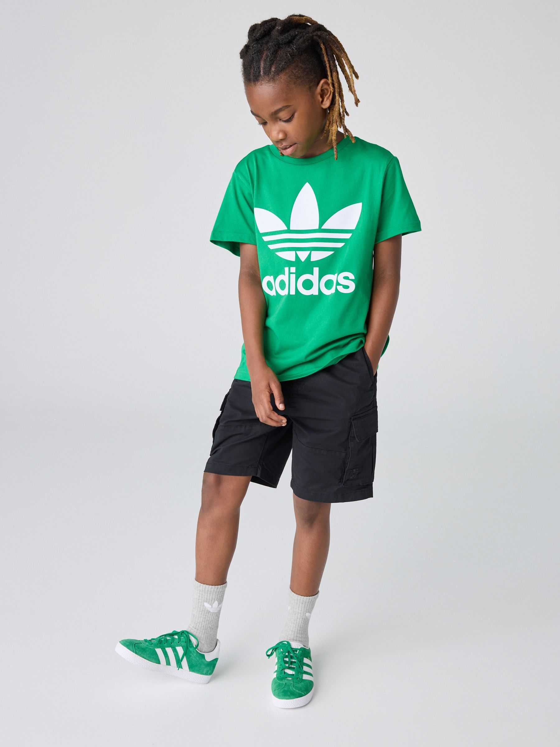 Buy adidas Originals Green/White Junior Gazelle Trainers from Next Ireland
