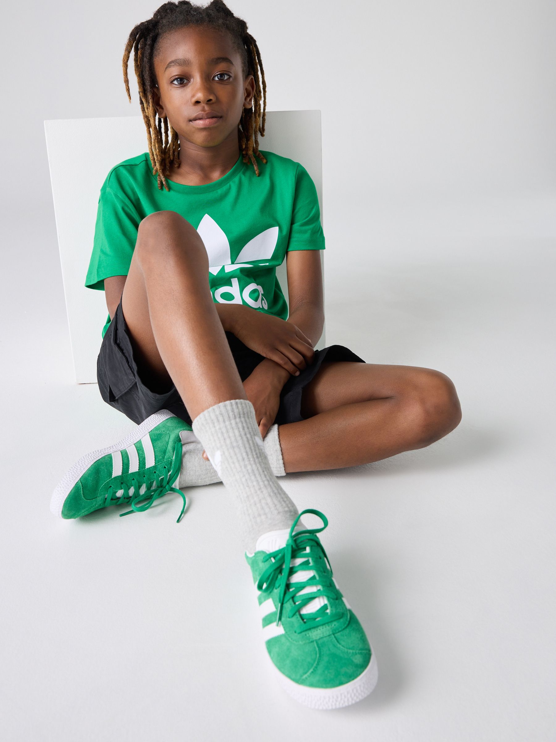 Buy adidas Originals Green/White Junior Gazelle Trainers from Next Ireland