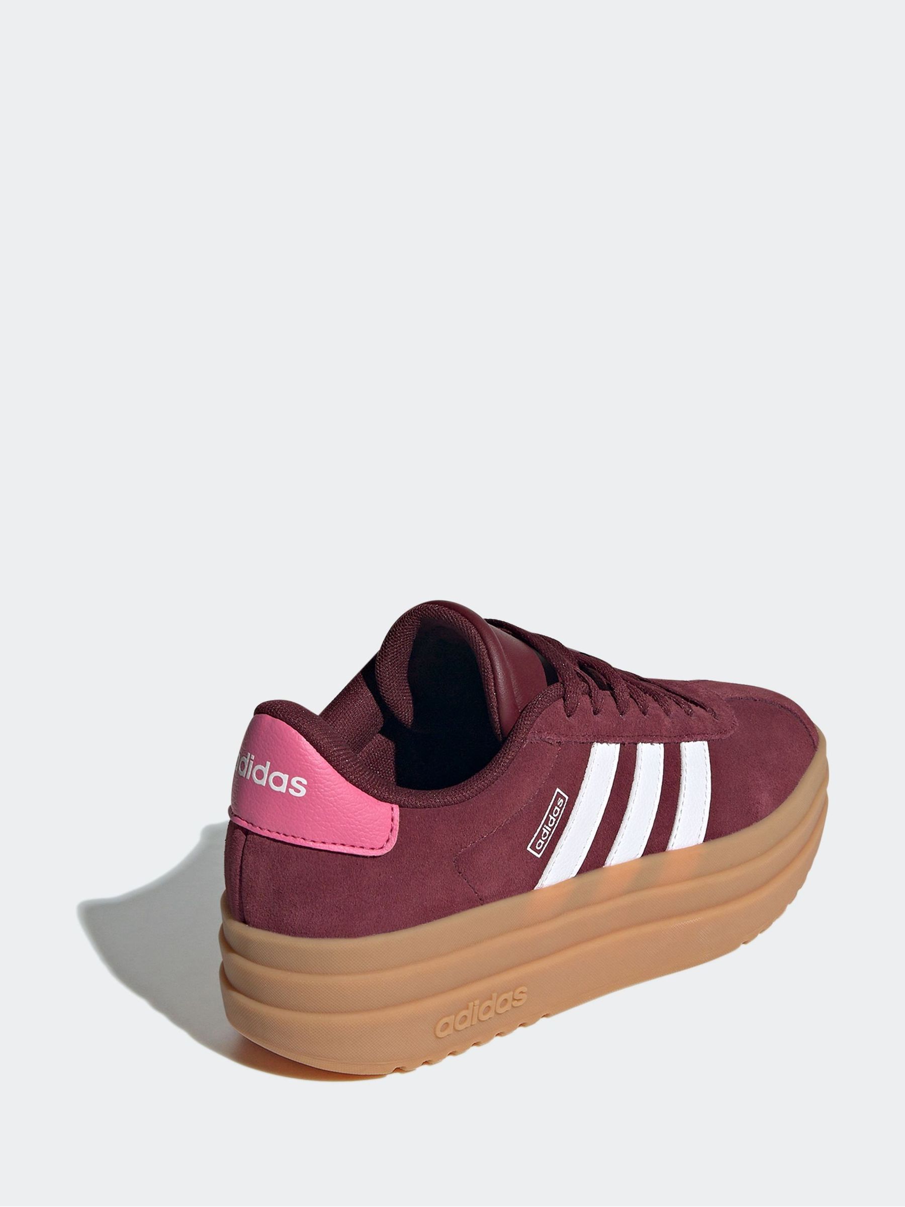 Buy adidas Burgundy Red VL Court Bold Lace Junior Trainers from the ...