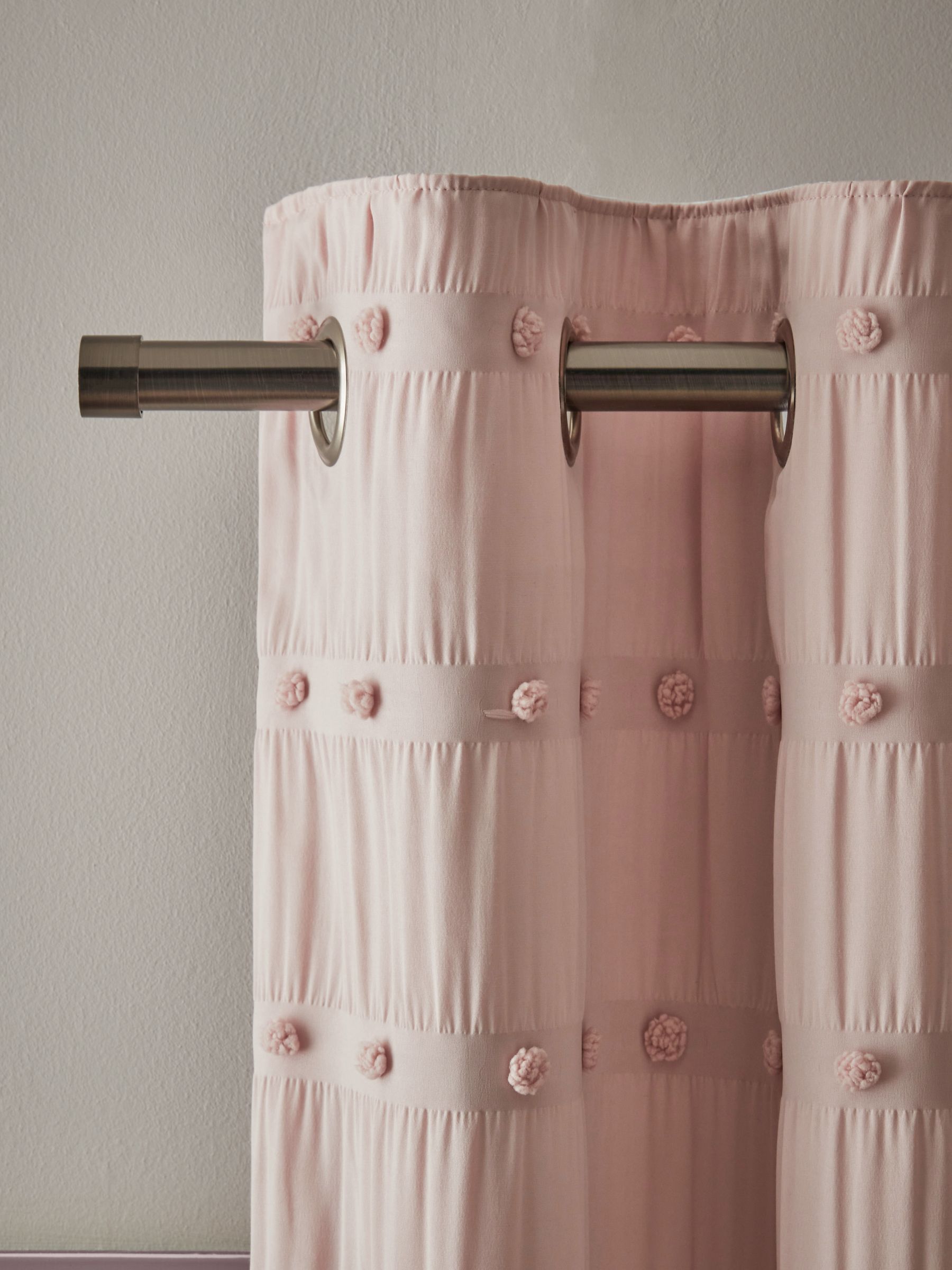 Buy Pink Bobble Pom Eyelet Blackout Curtains from Next Ireland