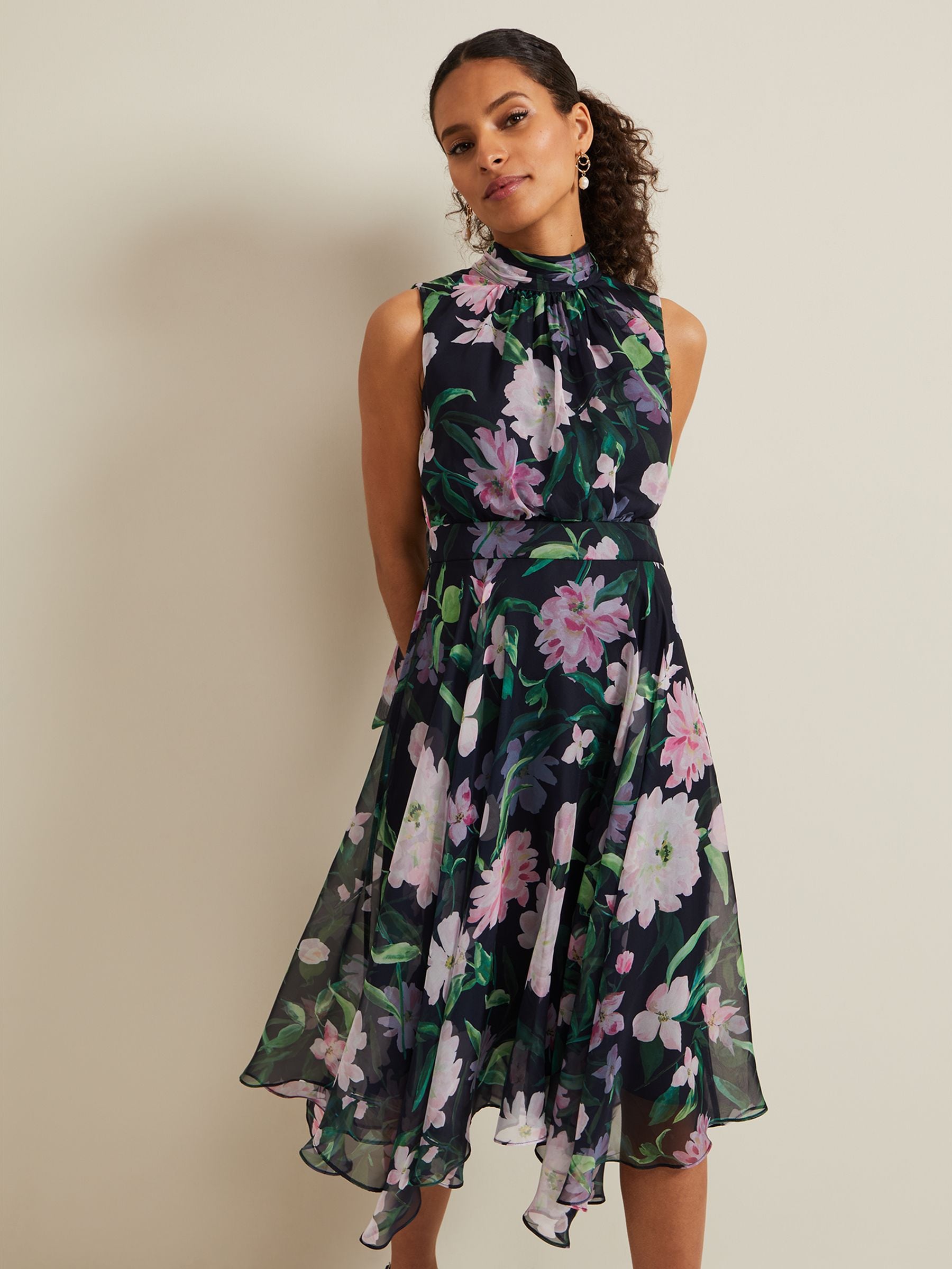 Buy Phase Eight Black Petite Floral Petite Lucinda Dress from the Next ...