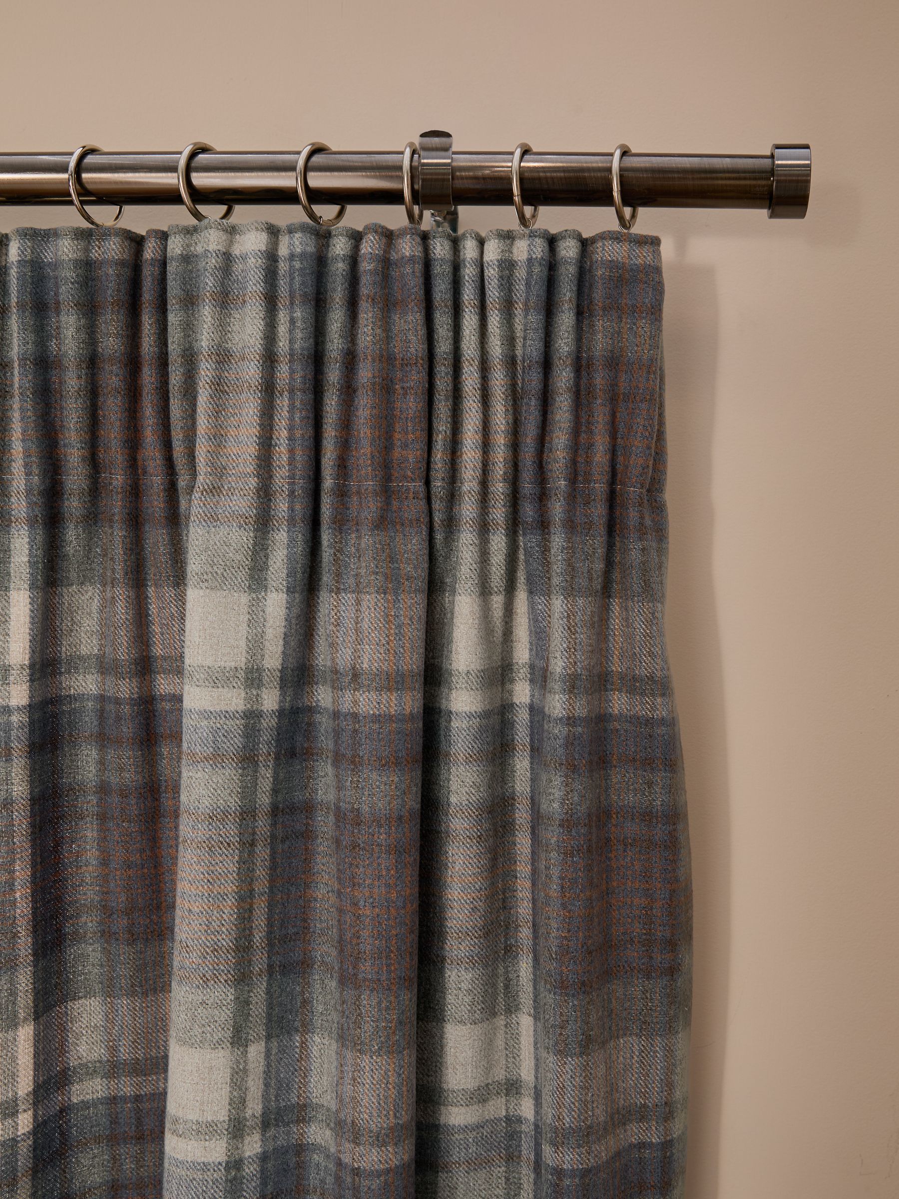 Buy Blue/Grey Alpine Check Lined Pencil Pleat Curtains from the Next UK ...