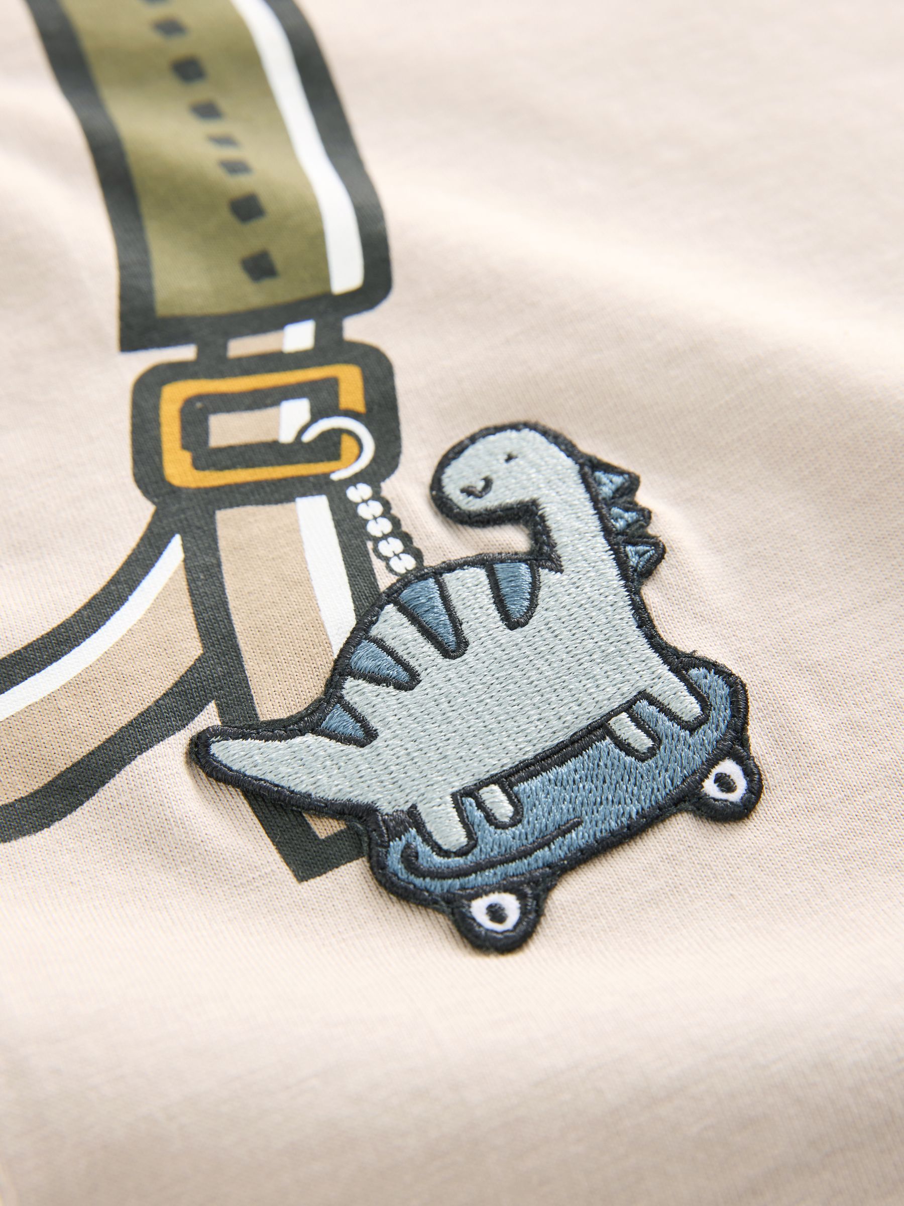 Buy Natural 100% Cotton Long Sleeve Printed Backpack T-Shirt (3mths ...