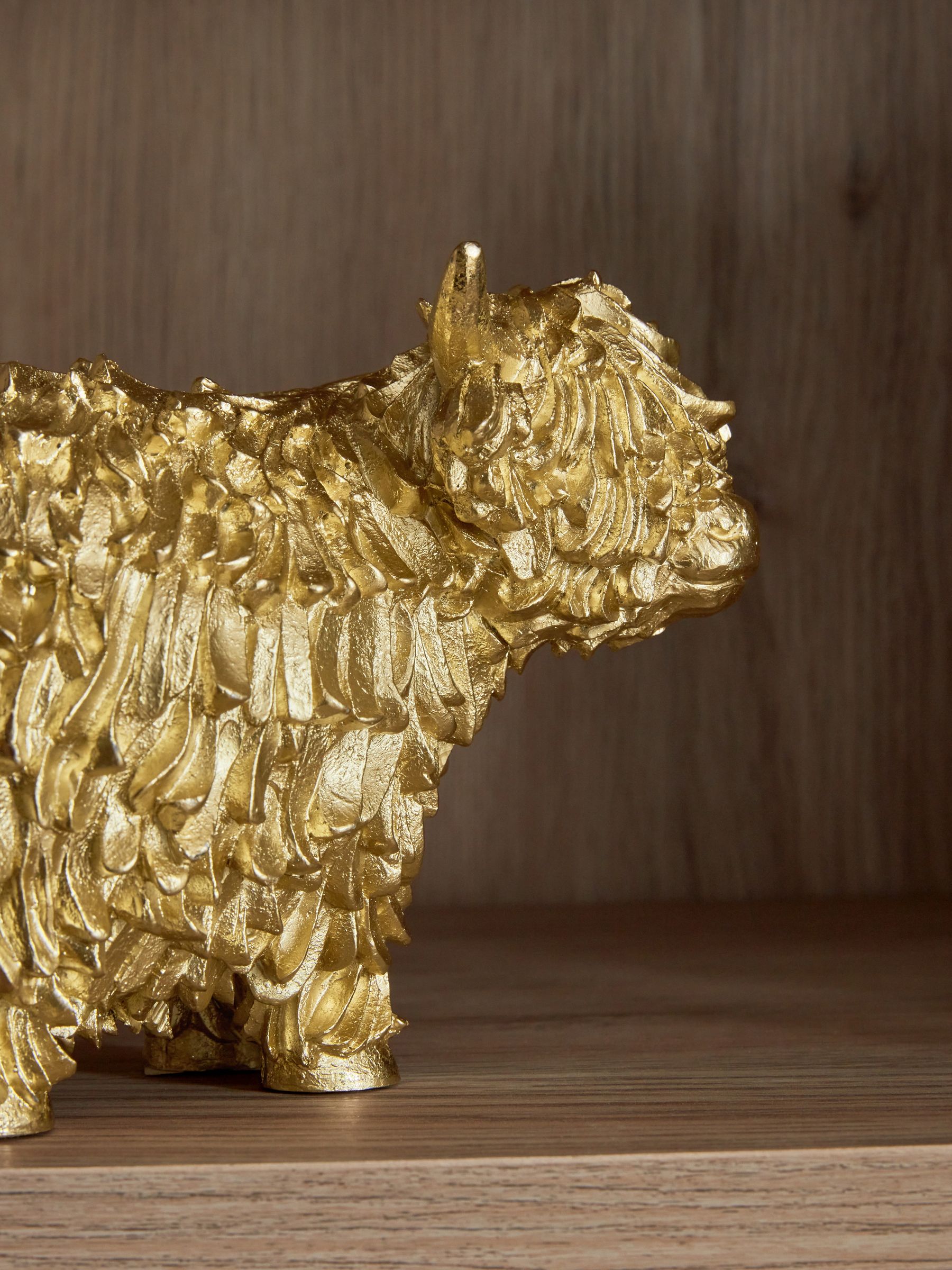 Buy Gold Hamish the Highland Cow Small Ornament from the Next UK online ...