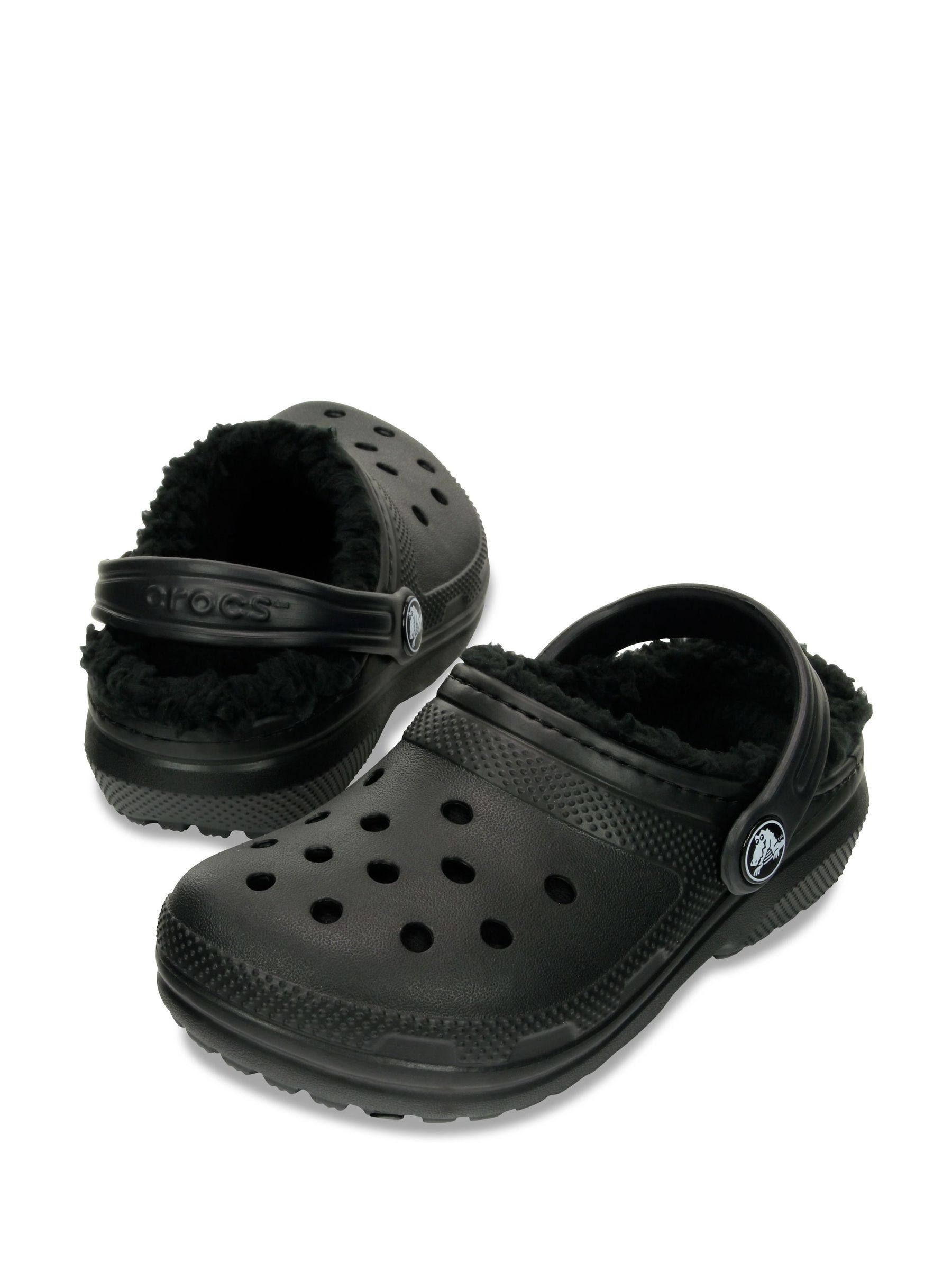 Buy Crocs Black Fluffy Kids Lined Clogs from the Next UK online shop