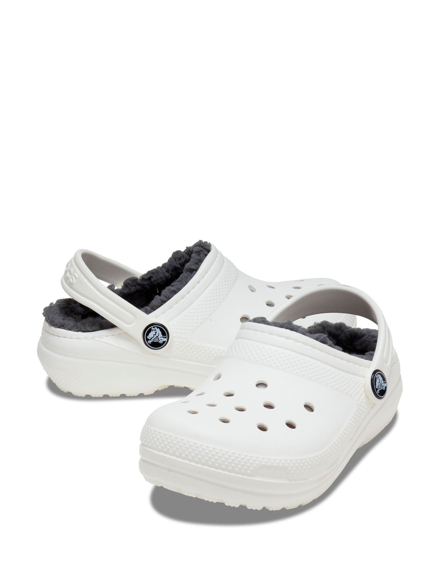 Buy Crocs White Fluffy Kids Lined Clogs from the Next UK online shop