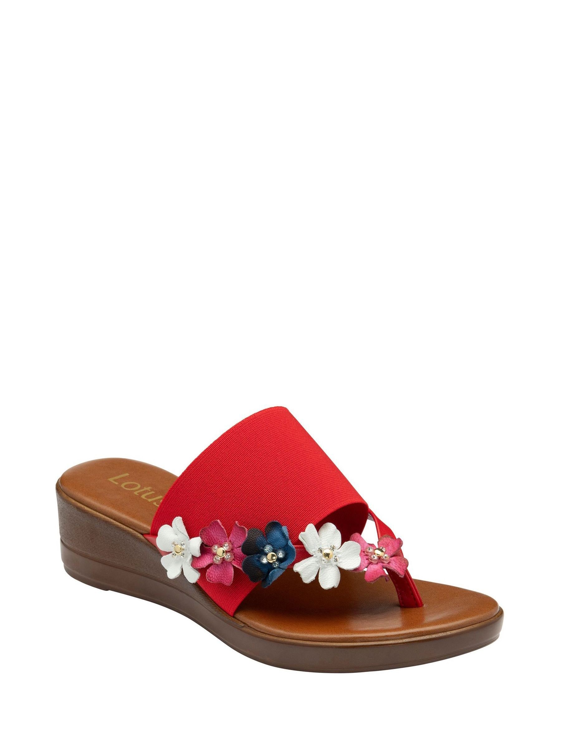Buy Lotus Red Toe-Post Wedge Sandals from the Next UK online shop