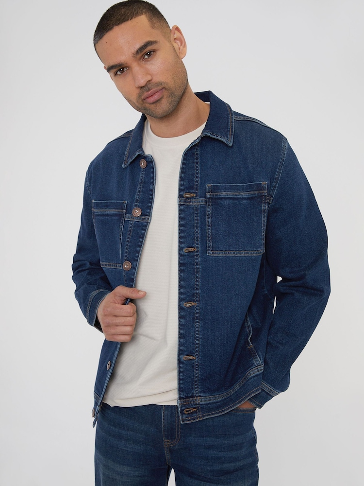 Buy Threadbare Blue Mid Wash Denim Shacket from Next Ireland