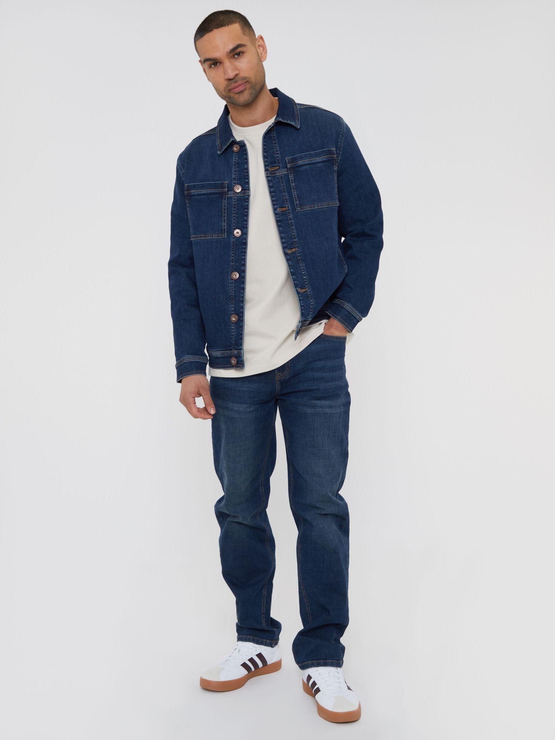 Buy Threadbare Blue Mid Wash Denim Shacket from Next Ireland