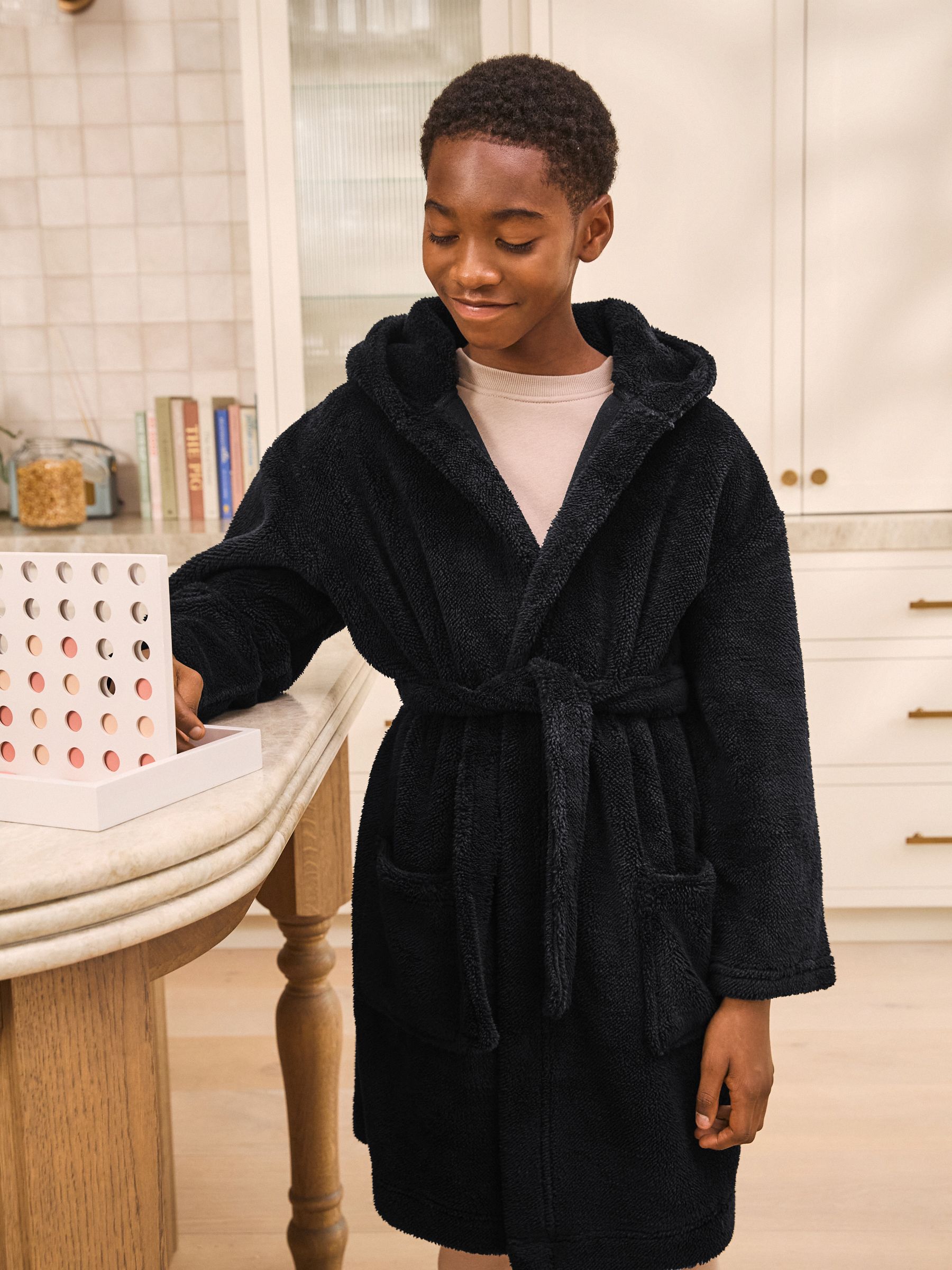 Buy Black Fleece Robe (1.5-16yrs) from the Next UK online shop