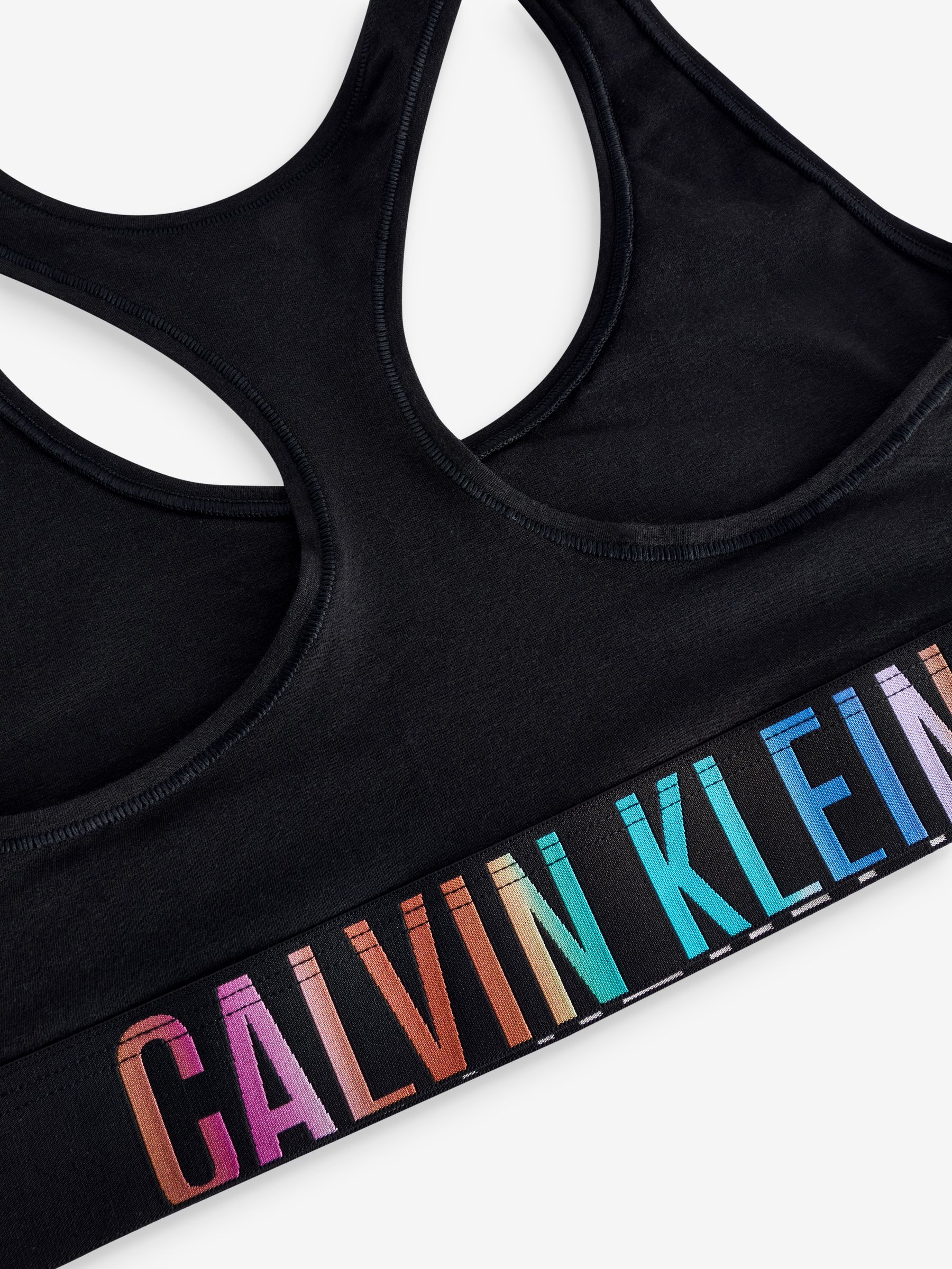 Buy Calvin Klein Black Chrome Slogan Bralette from the Next UK online shop
