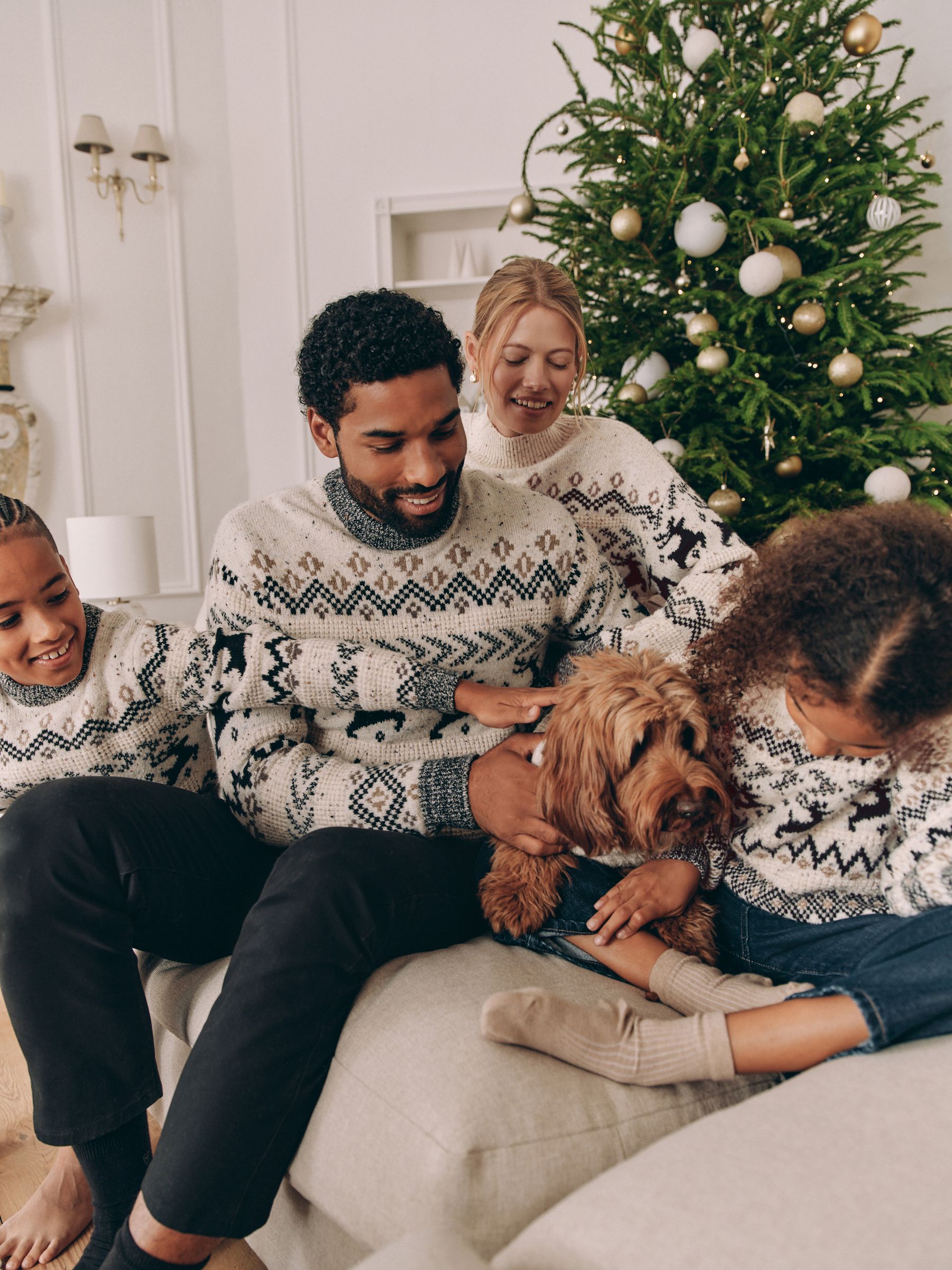 Buy Black/White Crew Neck Matching Family Mens Christmas Fairisle ...