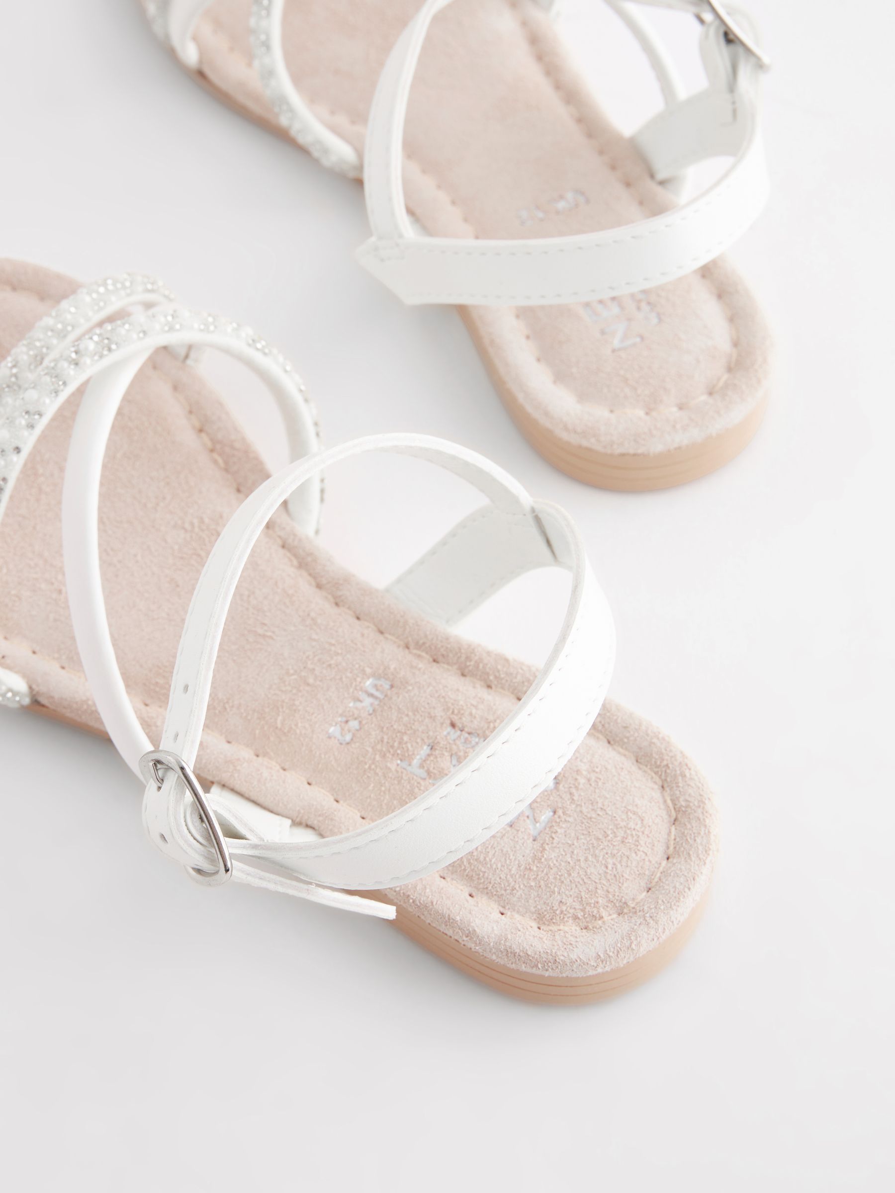 Buy White Jewel Strappy Flower Girl Sandals from the Next UK online shop