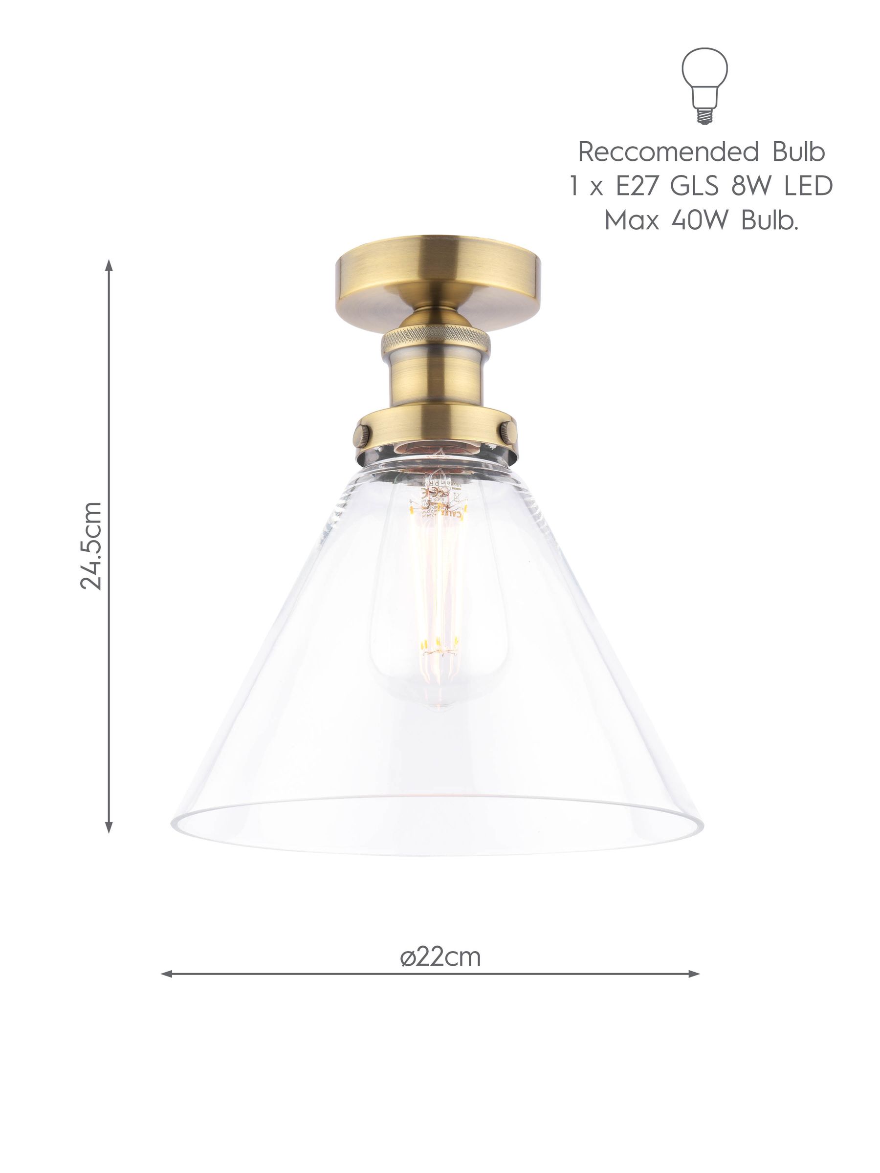 Buy Laura Ashley Brass Isaac Flush Ceiling Fitting Ceiling Light from ...