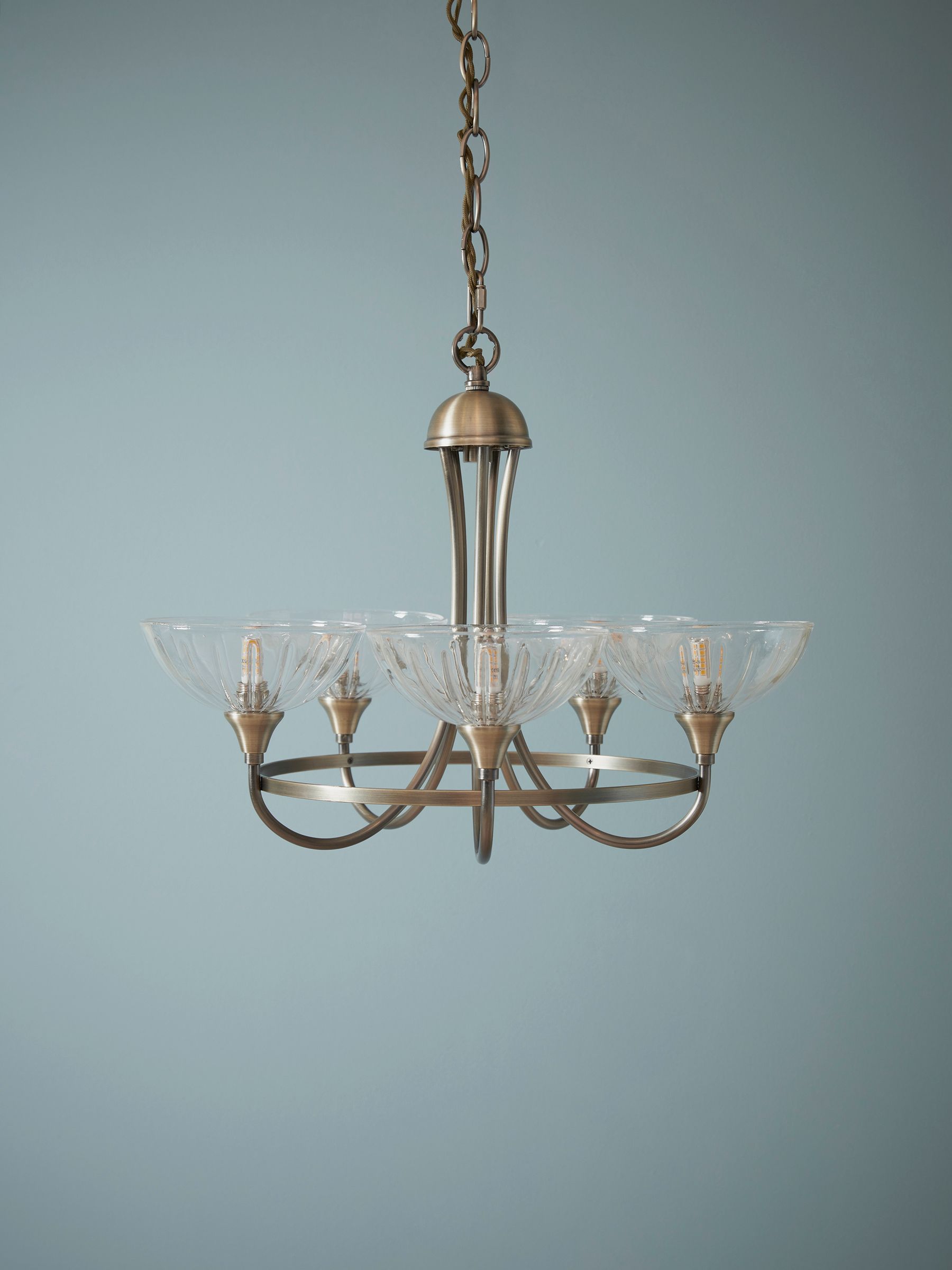 Buy Laura Ashley Antique Brass Wellham 5 Light Pendant Light from the ...