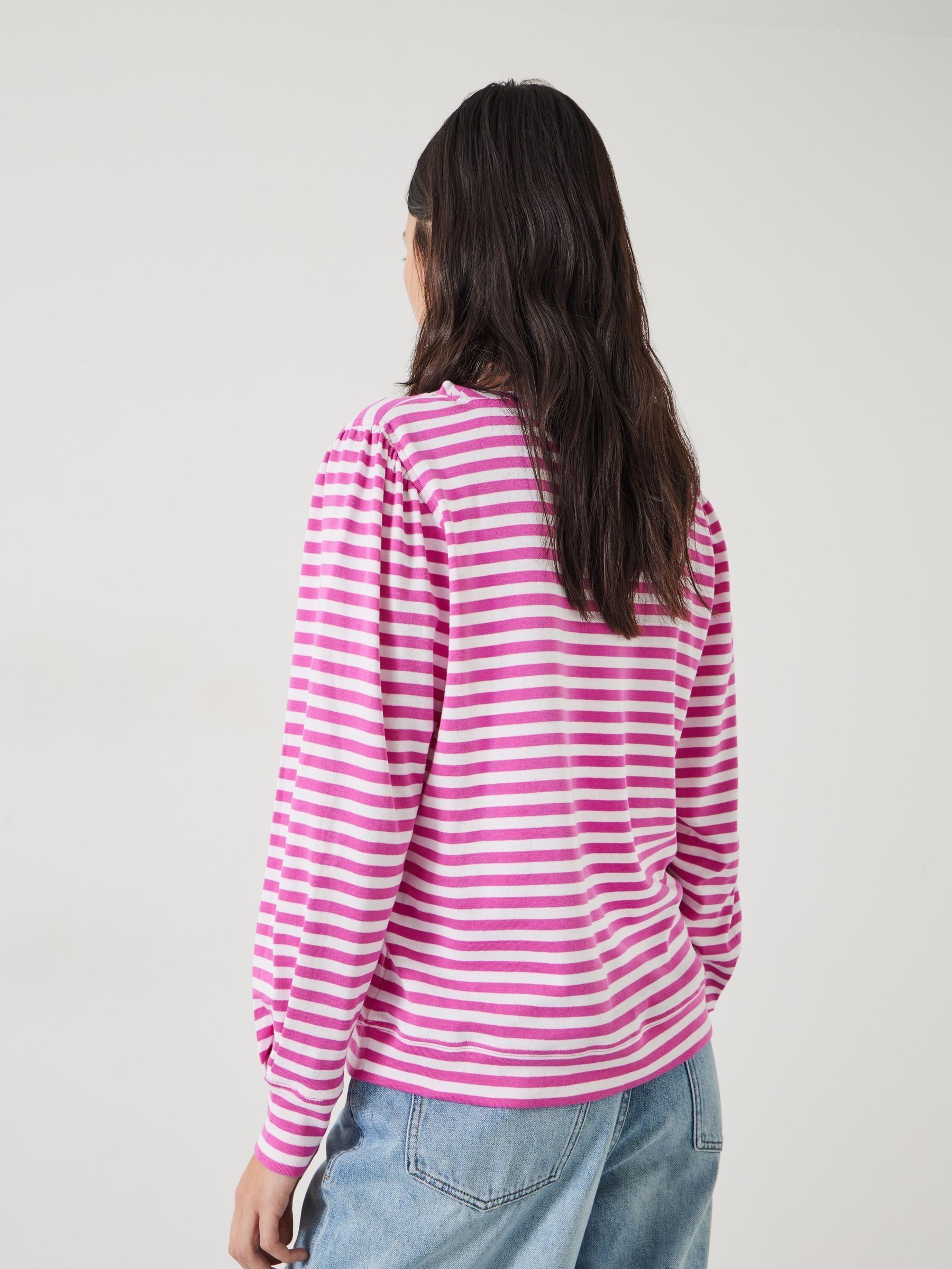 Buy Hush Pink Stripe Emily Puff Sleeve Sweatshirt from the Next UK ...