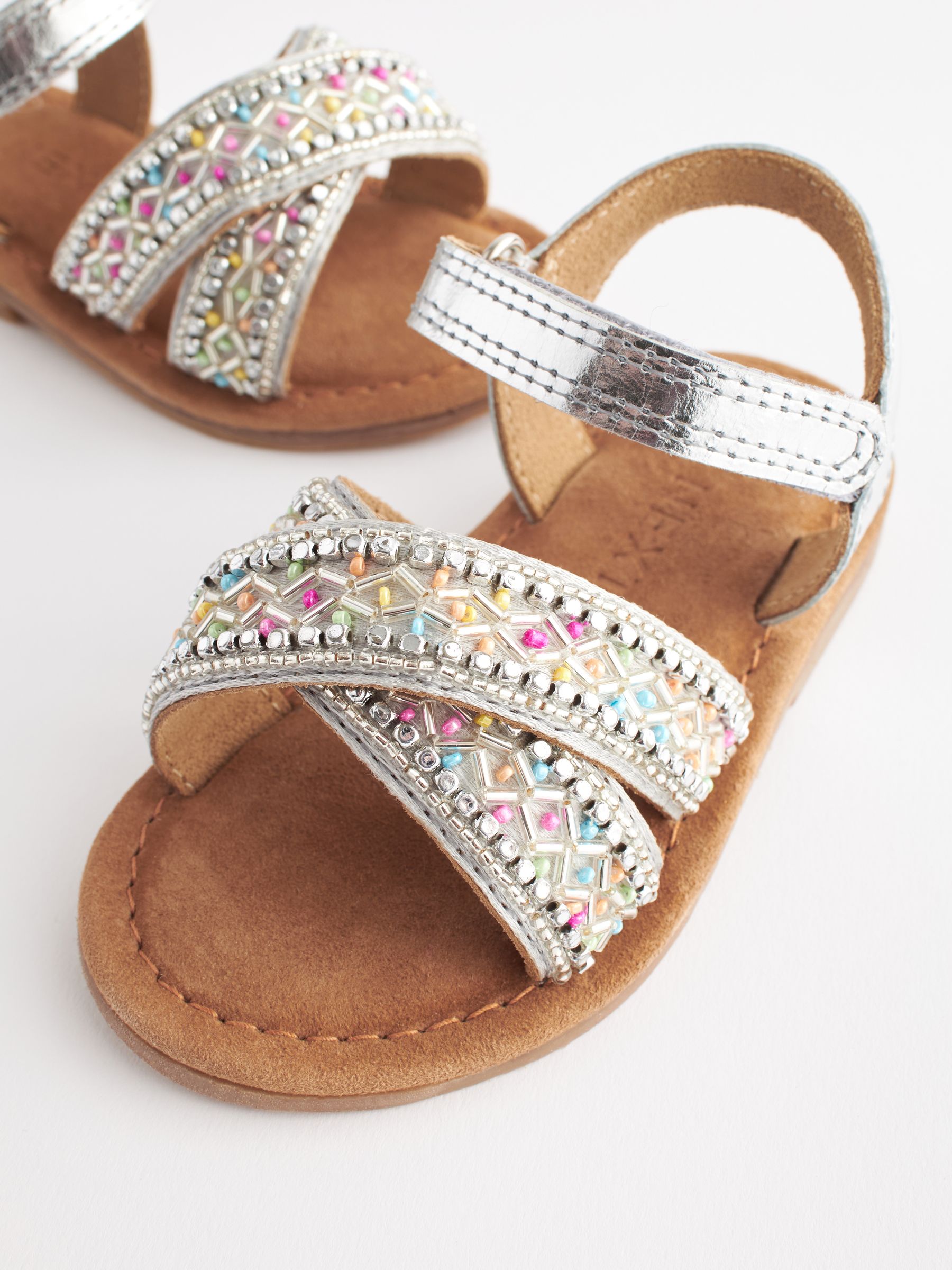 Buy Silver Beaded Occasion Sandals from the Next UK online shop
