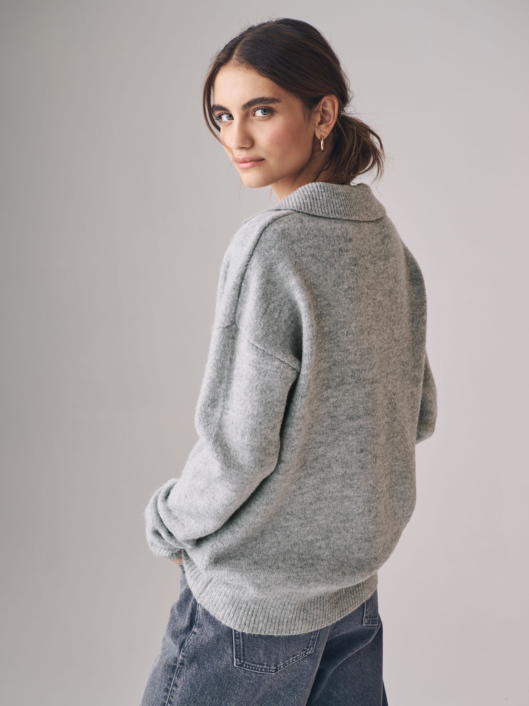 Buy The Set Black/Grey 2 Pack Relaxed Collared Jumpers from the Next UK ...