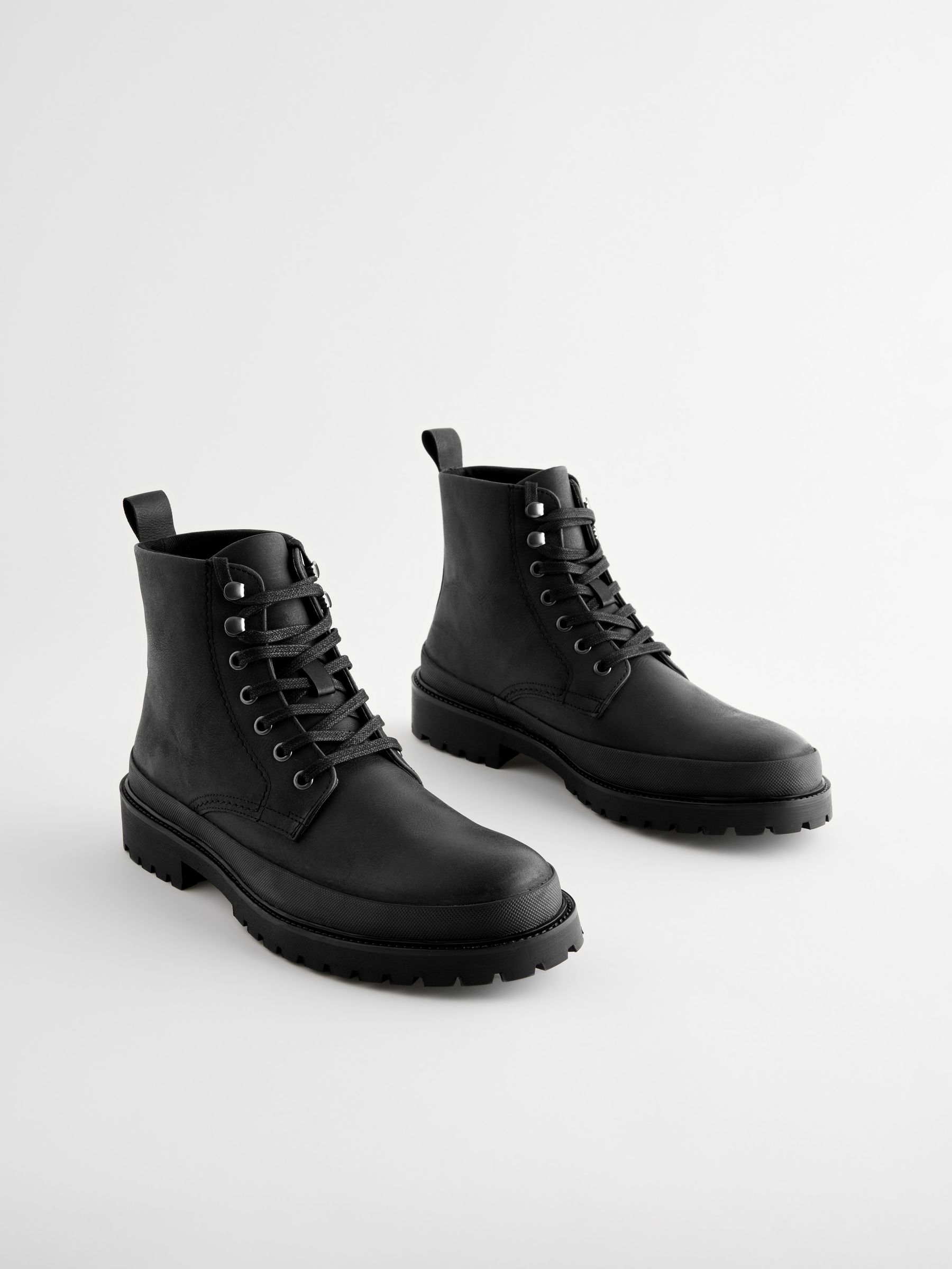 Buy Black Leather Lace Up Boots from the Next UK online shop