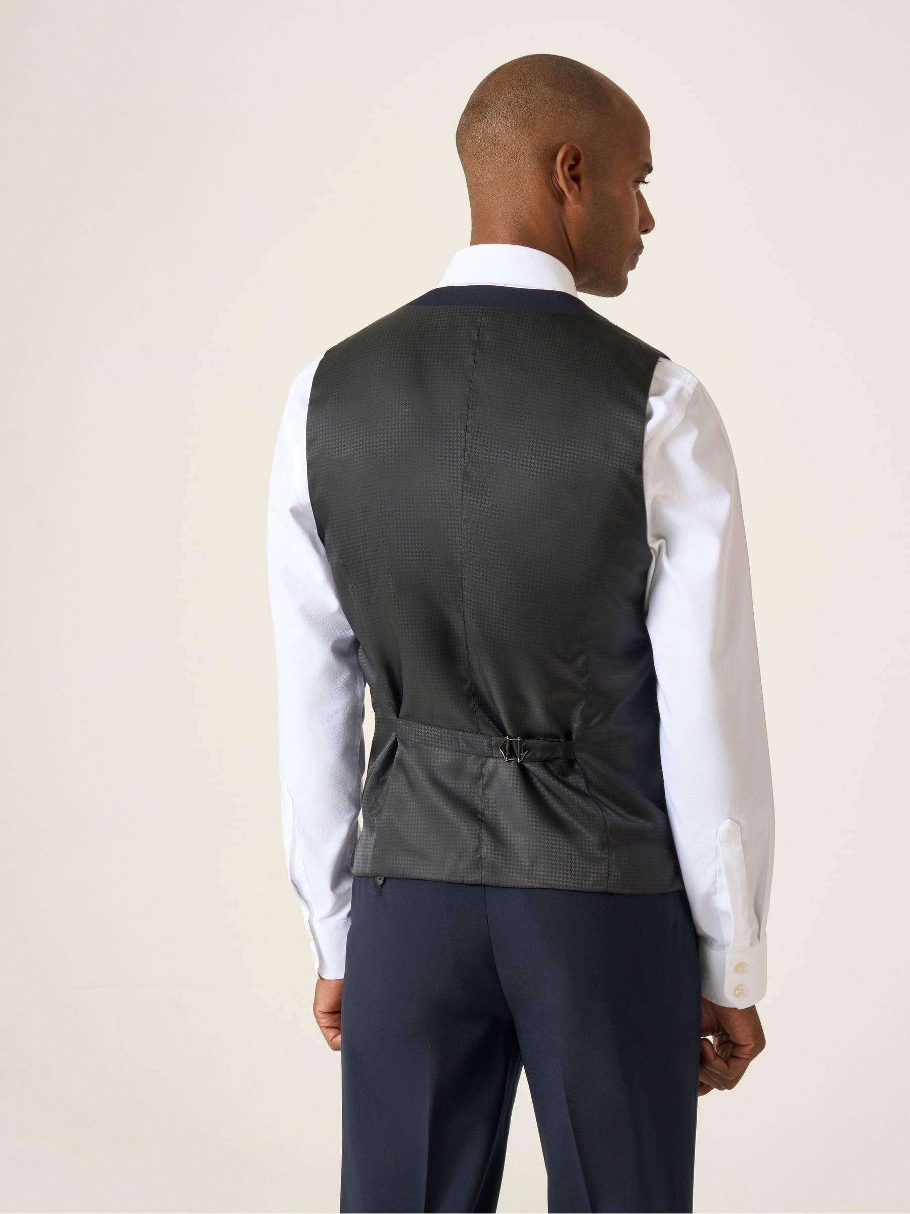 Buy Skopes Navy Blue Single Breasted Wool Rich Darwin Suit Waistcoat ...