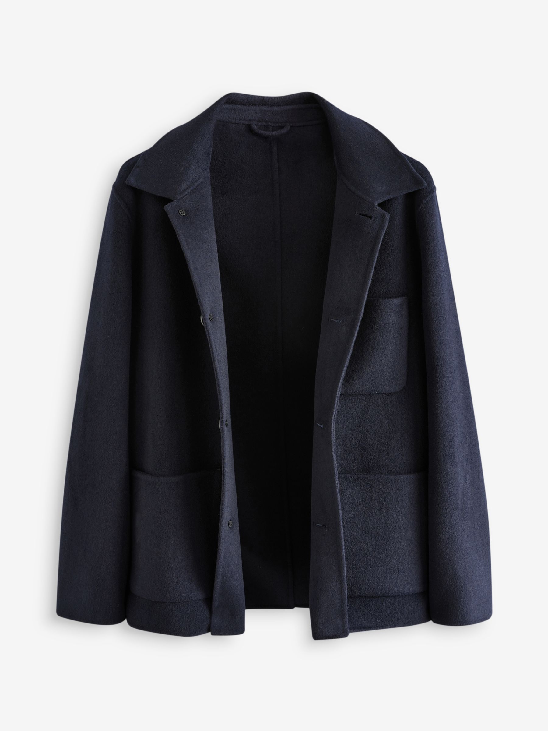 Buy Navy Blue Premium Soft Touch Wool Rich Shacket from the Next UK ...