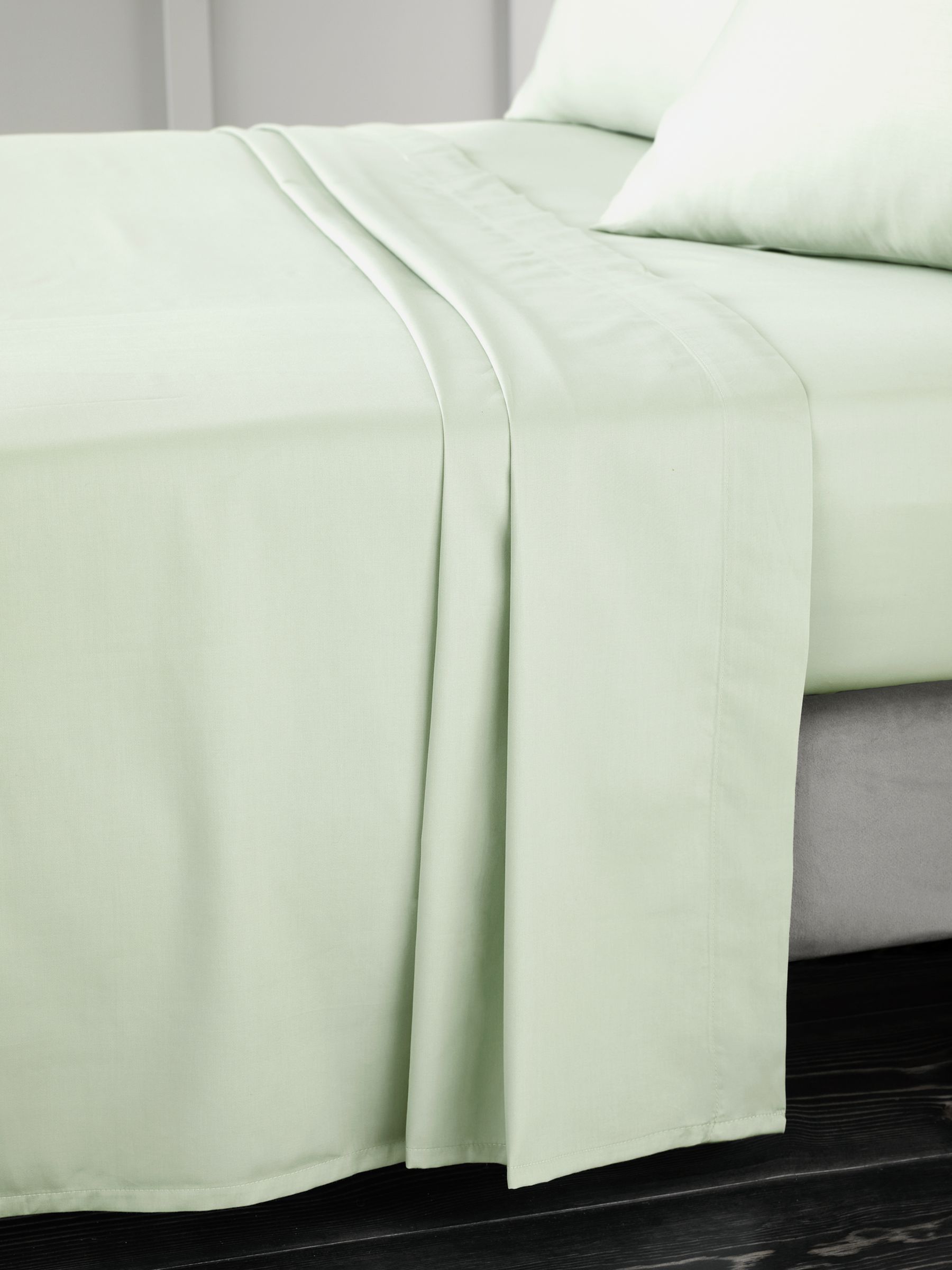 Buy Bianca Green 400 Thread Count 100% Cotton Sateen Flat Sheet from ...