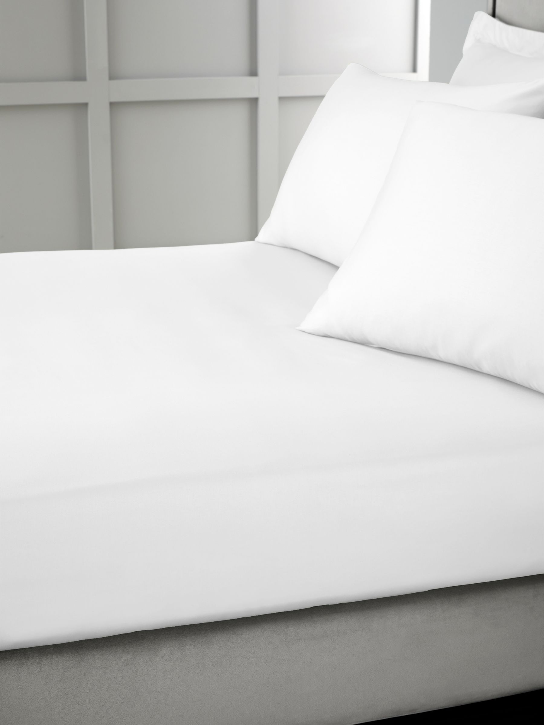 Buy Bianca White 400 Thread Count 100% Cotton Sateen Fitted Sheet from ...
