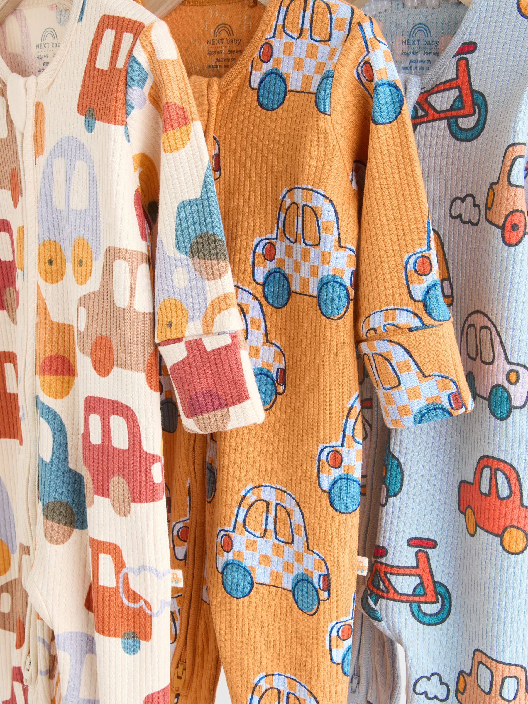 Buy Bright Baby 2 Way Zip Sleepsuits 3 Pack (0mths-2yrs) from Next ...